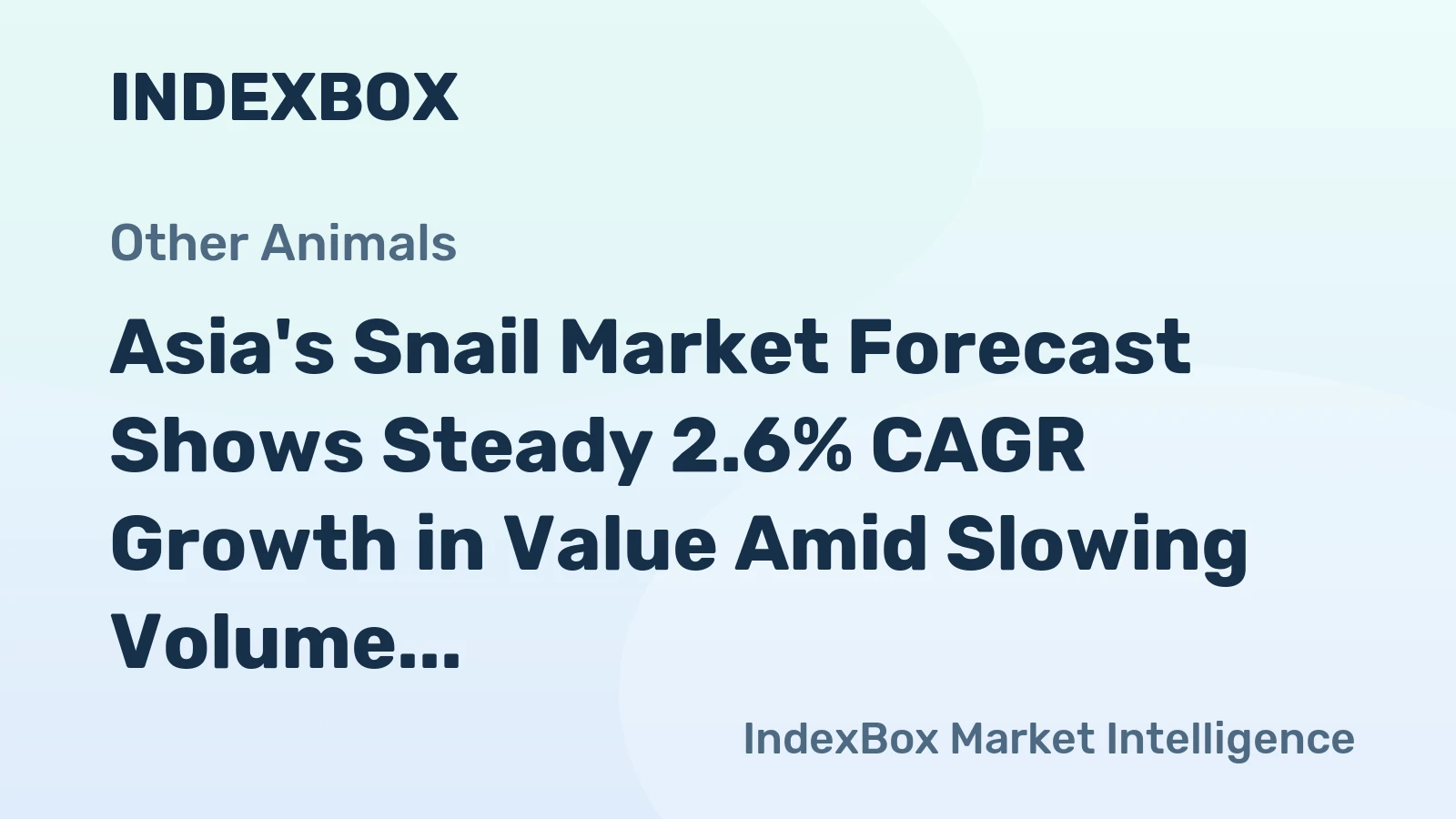 Asia's Snail Market Forecast Shows Steady 2.6% CAGR Growth in Value Amid Slowing Volume Expansion