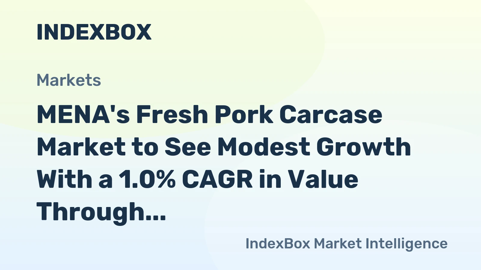 MENA's Fresh Pork Carcase Market to See Modest Growth With a 1.0% CAGR in Value Through 2035