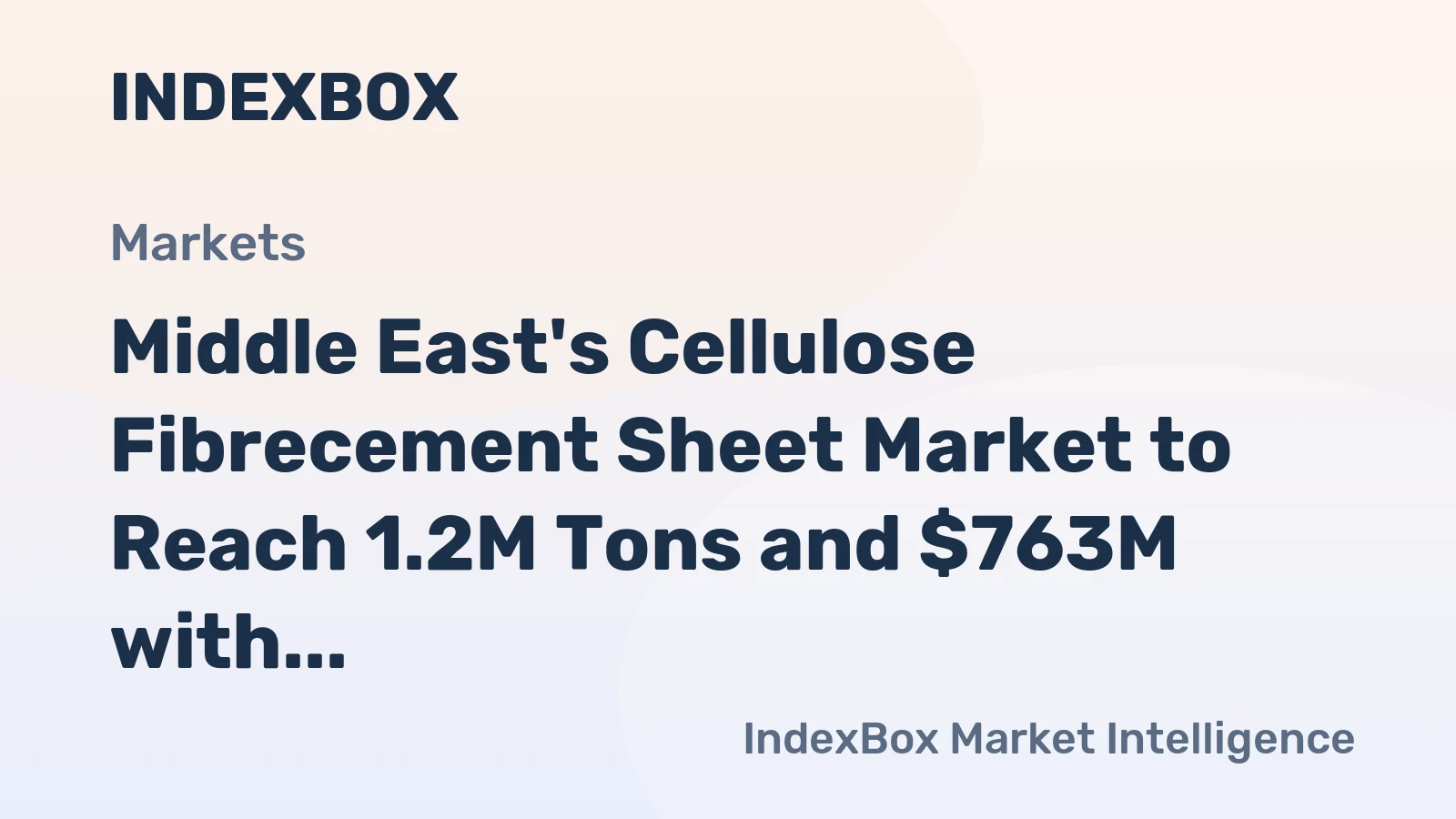 Middle East's Cellulose Fibrecement Sheet Market to Reach 1.2M Tons and $763M with Steady Growth