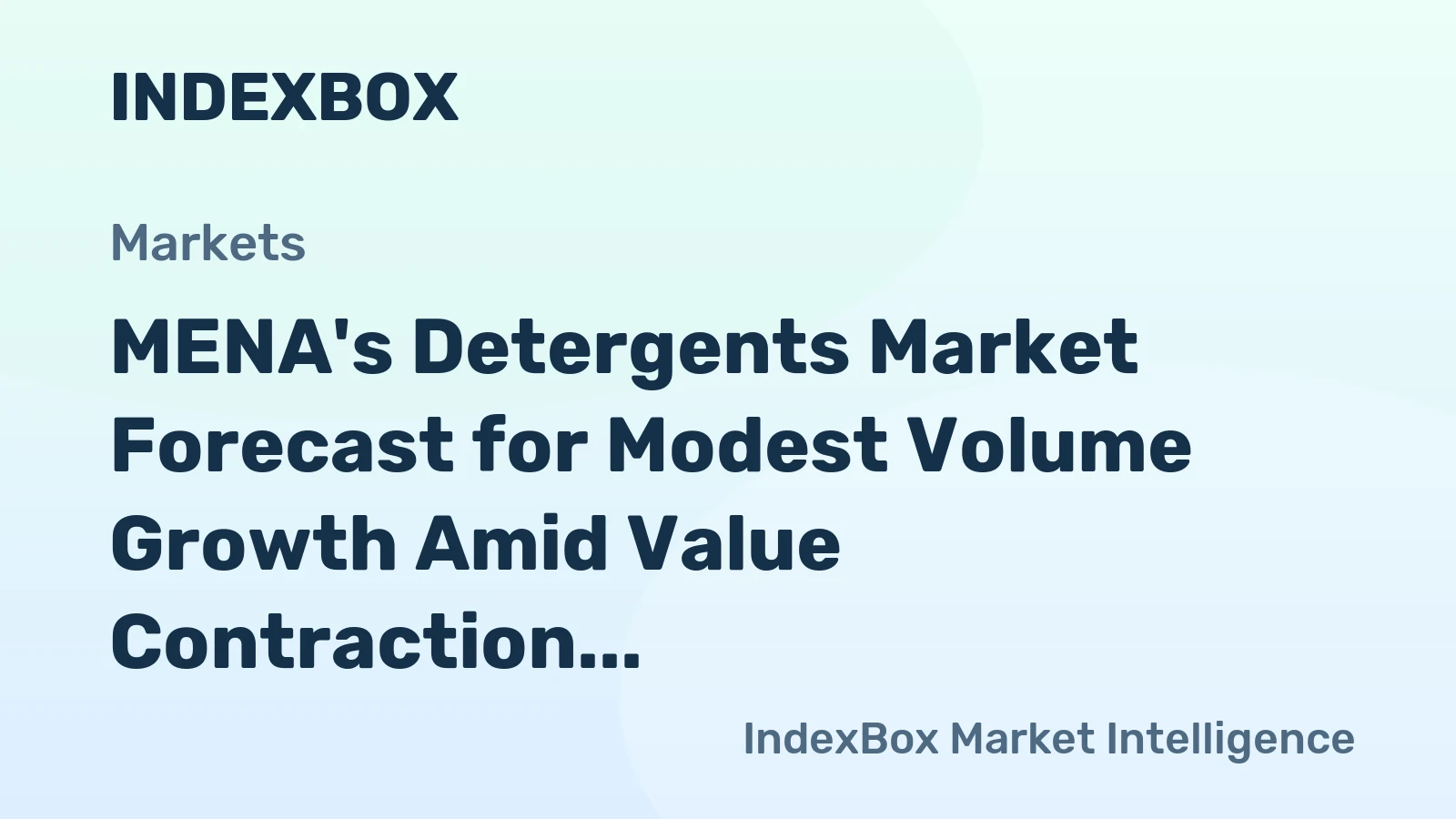 MENA's Detergents Market Forecast for Modest Volume Growth Amid Value Contraction