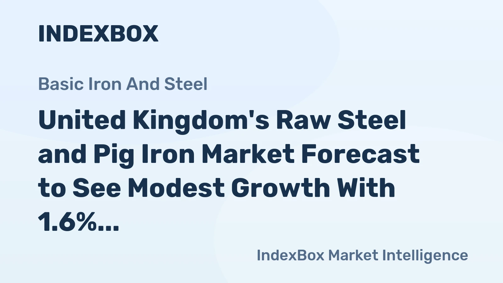 United Kingdom's Raw Steel and Pig Iron Market Forecast to See Modest Growth With 1.6% CAGR in Value