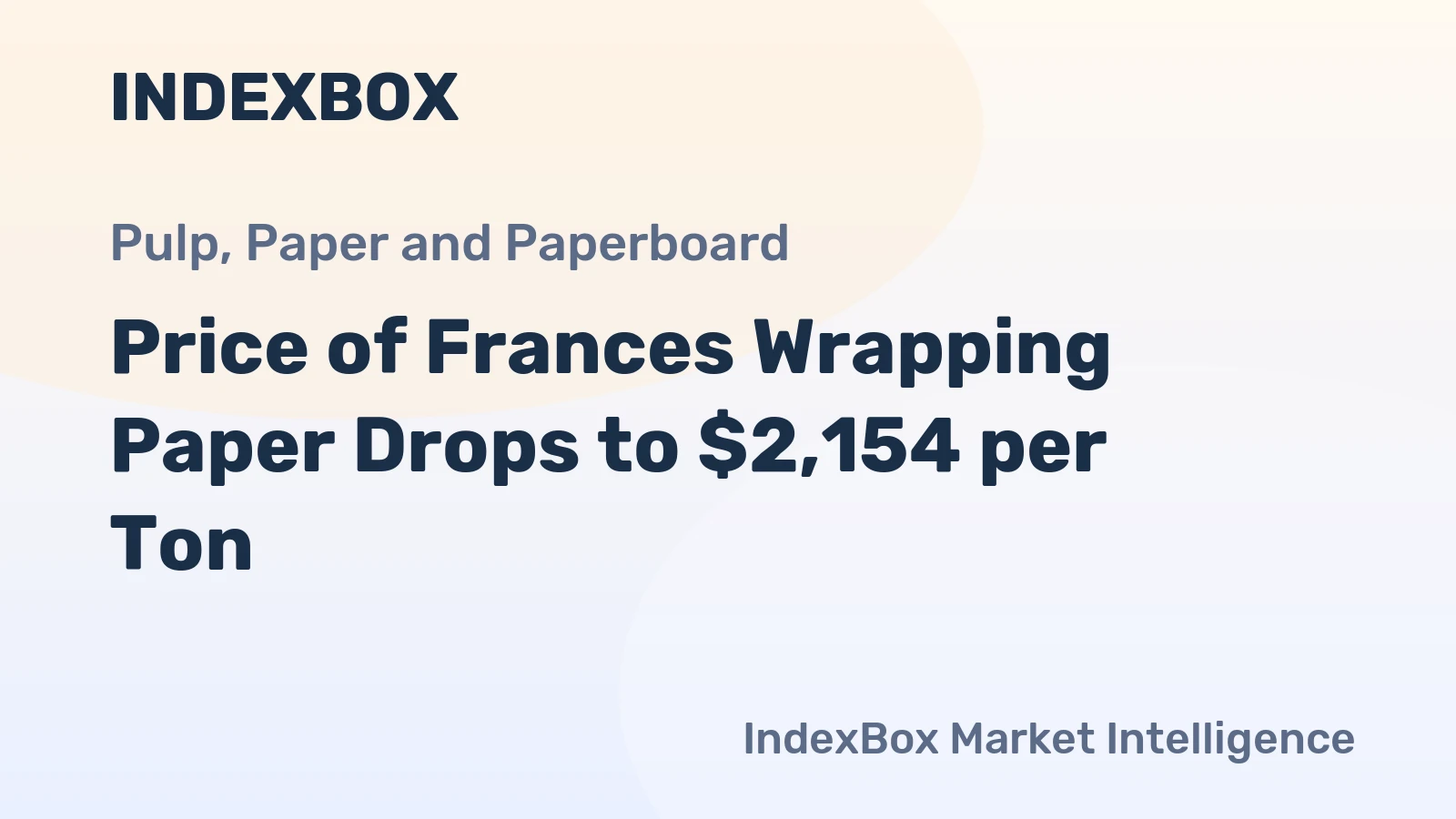 Price of Frances Wrapping Paper Drops to $2,154 per Ton