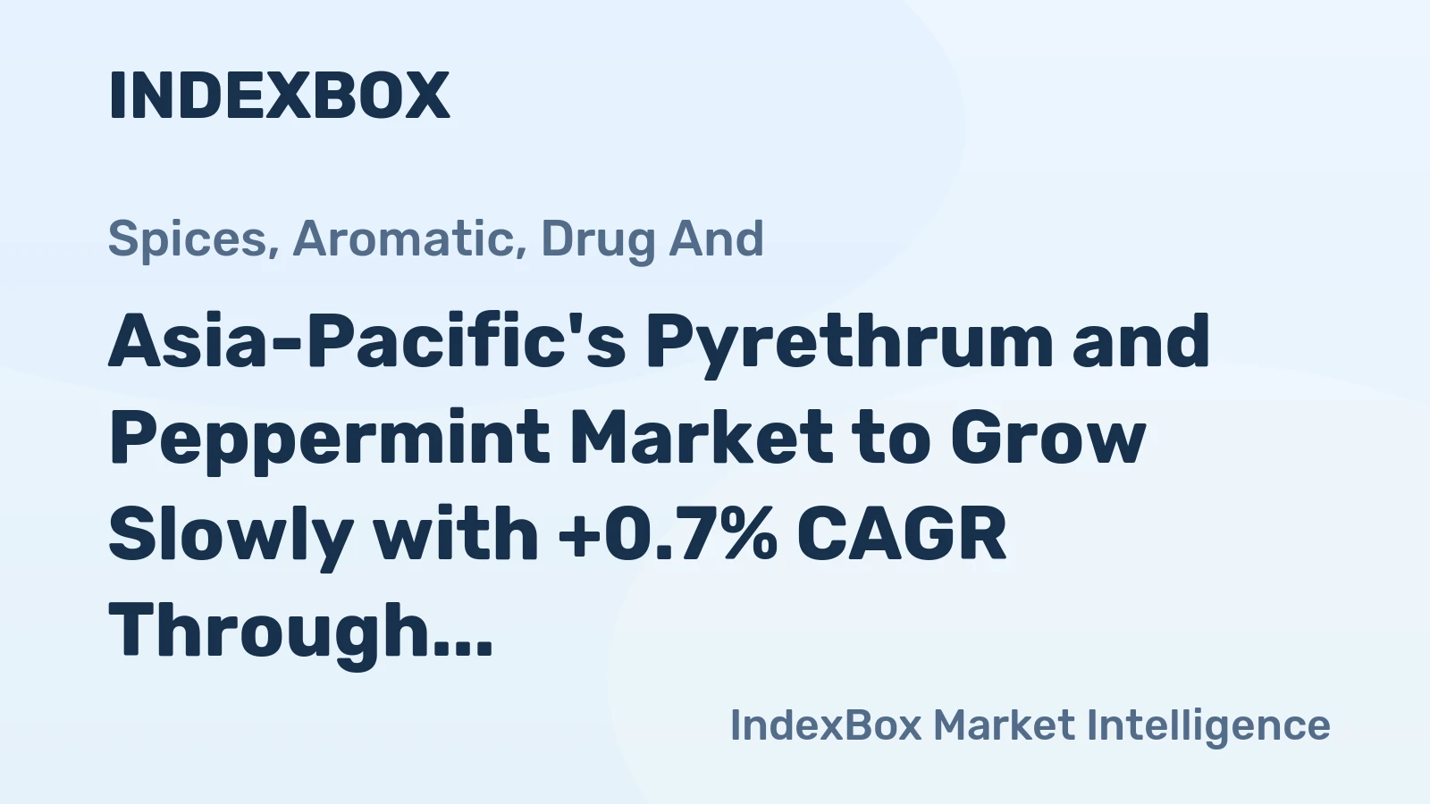 Asia-Pacific's Pyrethrum and Peppermint Market to Grow Slowly with +0.7% CAGR Through 2035
