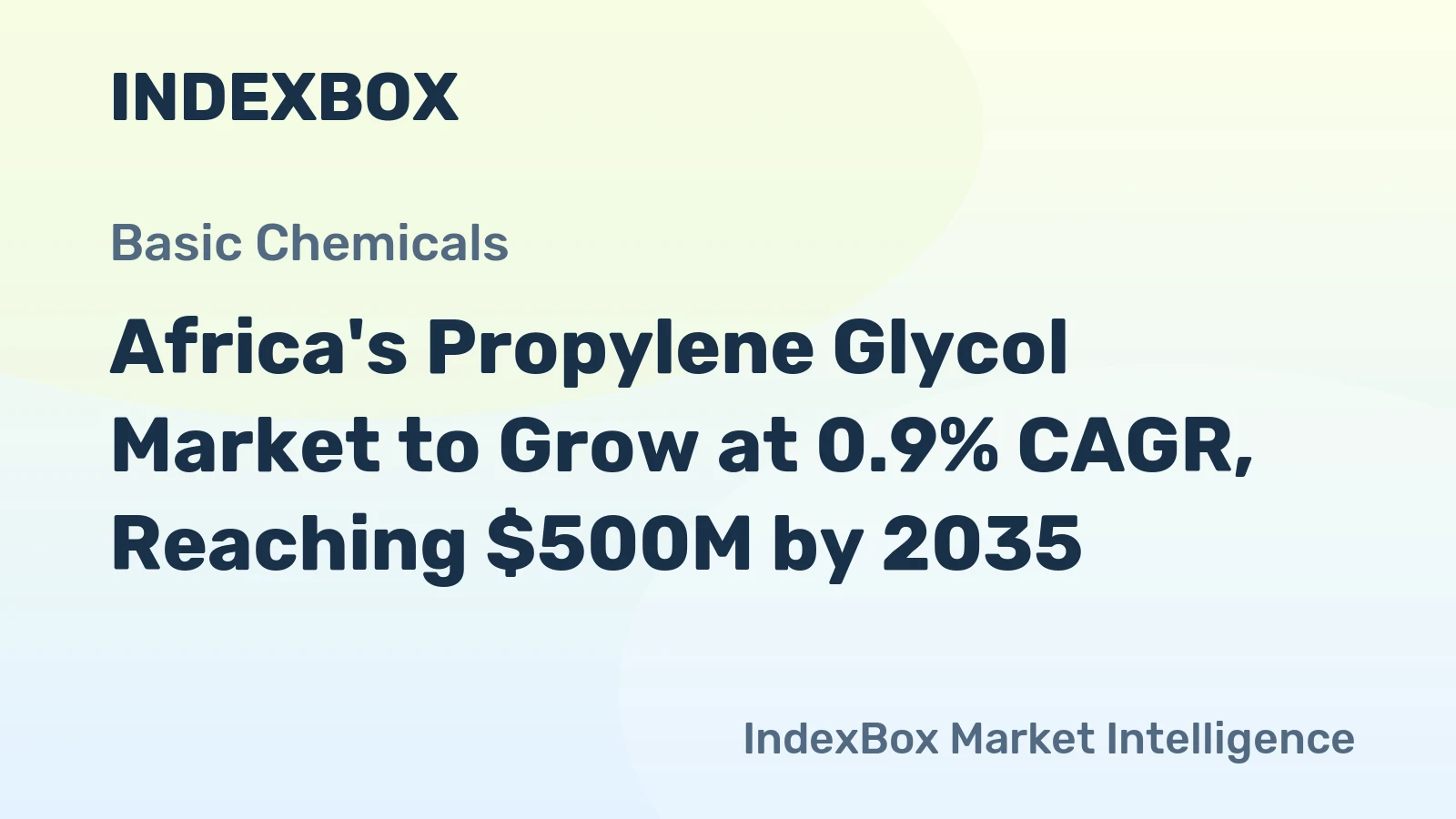 Africa's Propylene Glycol Market to Grow at 0.9% CAGR, Reaching $500M by 2035