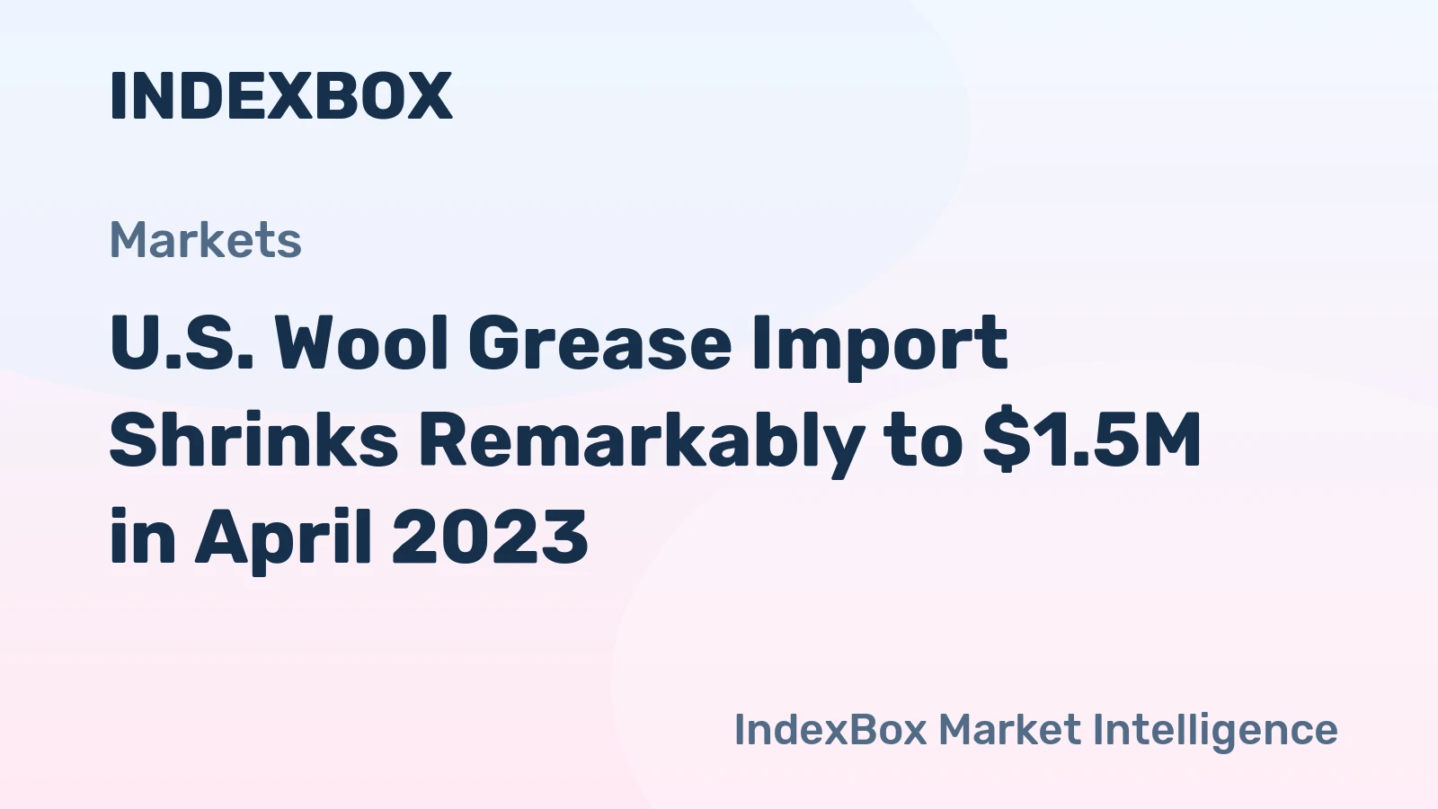 U.S. Wool Grease Import Shrinks Remarkably to $1.5M in April 2023