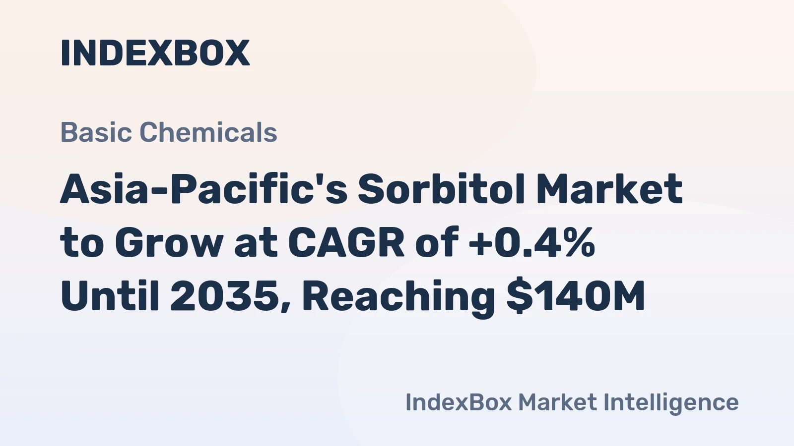 Asia-Pacific's Sorbitol Market to Grow at CAGR of +0.4% Until 2035, Reaching $140M