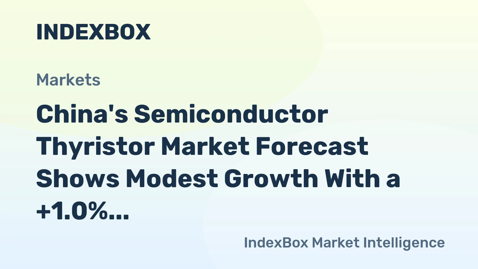 China's Semiconductor Thyristor Market Forecast Shows Modest Growth With a +1.0% CAGR