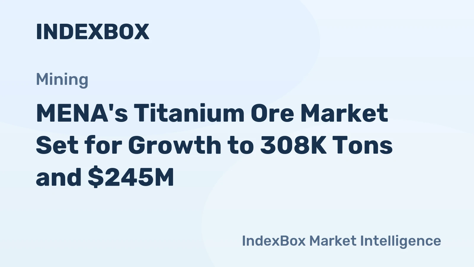 MENA's Titanium Ore Market Set for Growth to 308K Tons and $245M