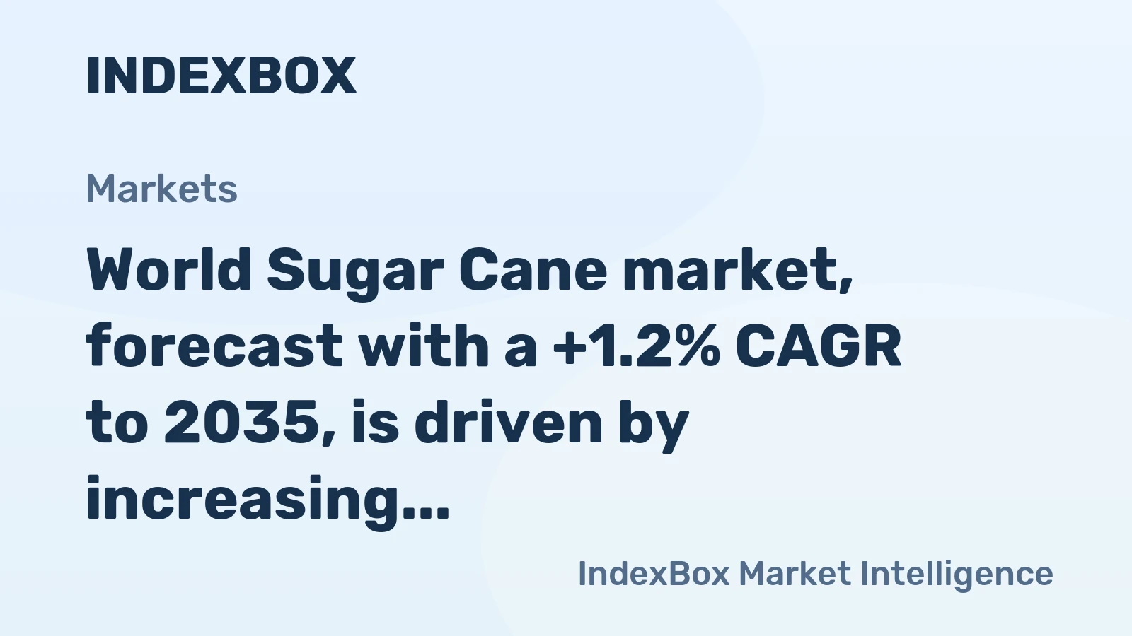 World Sugar Cane market, forecast with a +1.2% CAGR to 2035, is driven by increasing global demand.