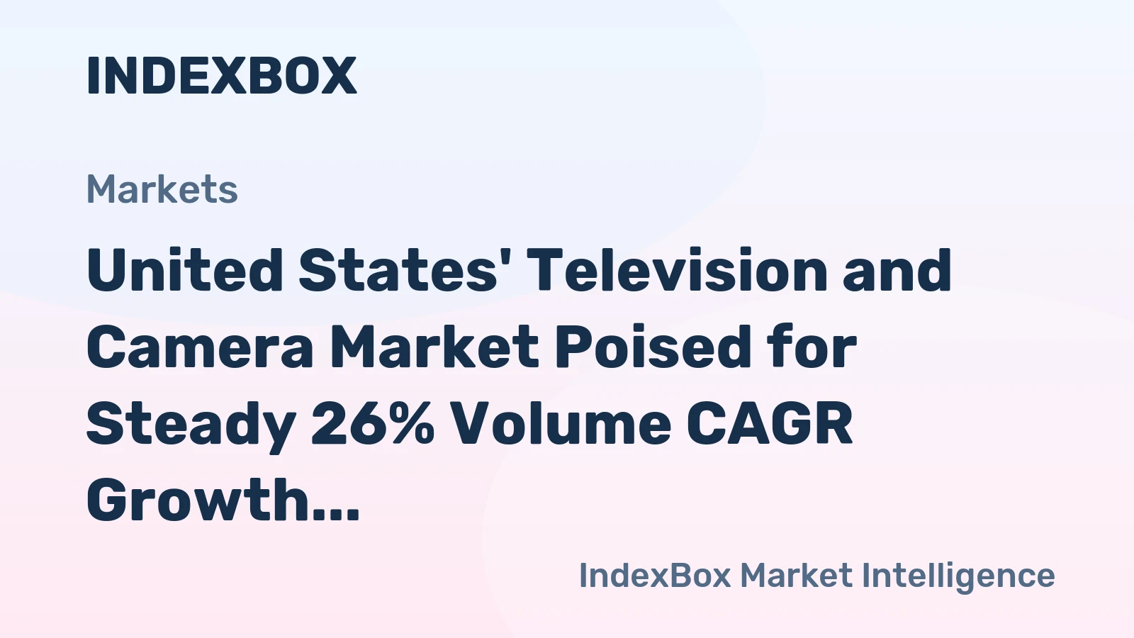 United States' Television and Camera Market Poised for Steady 26% Volume CAGR Growth Through 2035