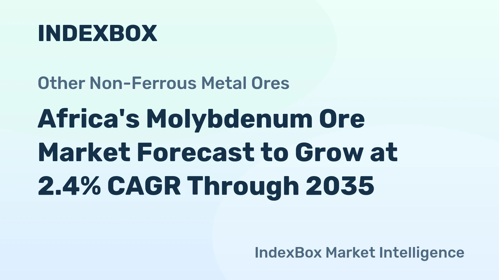 Africa's Molybdenum Ore Market Forecast to Grow at 2.4% CAGR Through 2035