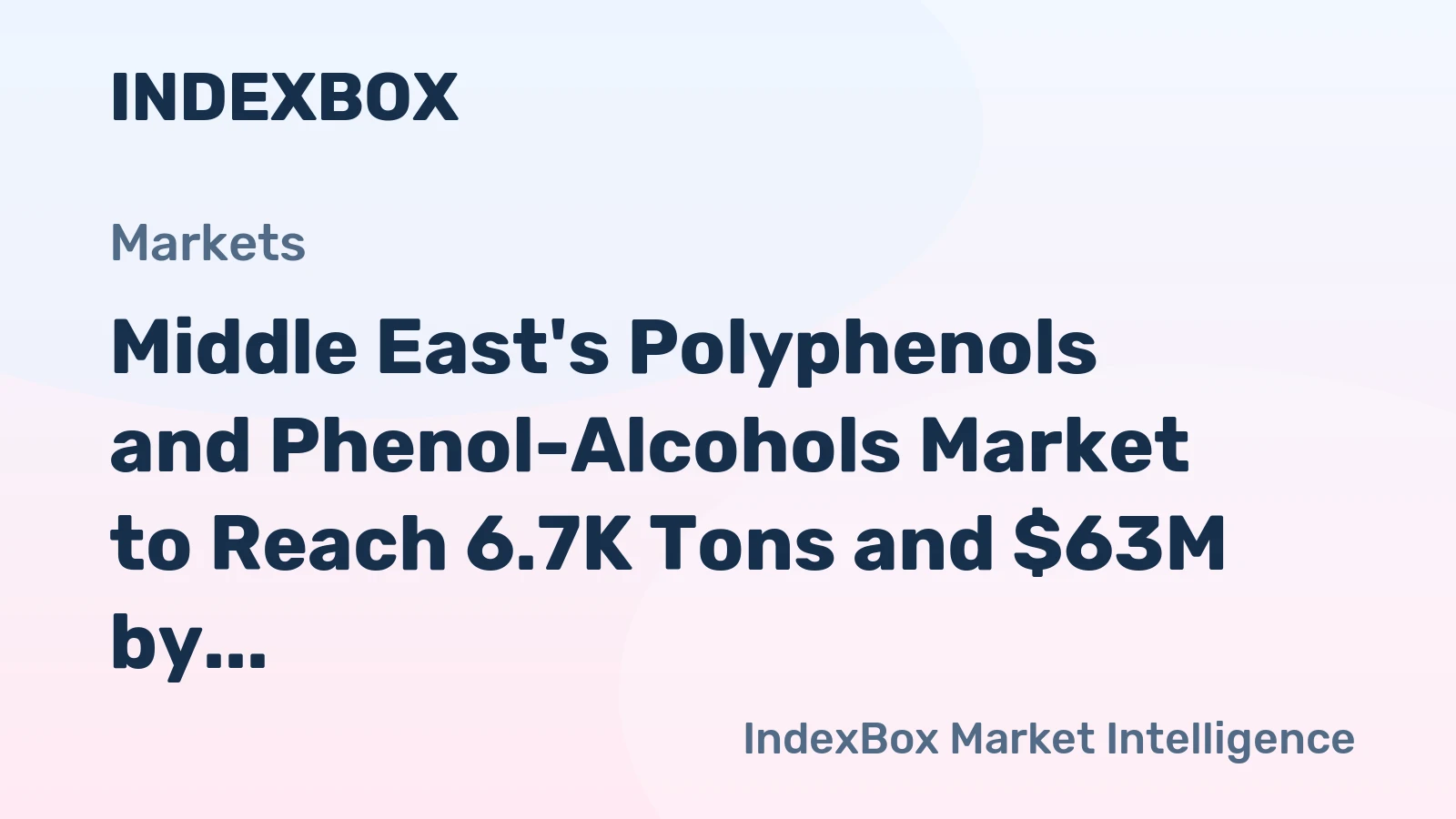 Middle East's Polyphenols and Phenol-Alcohols Market to Reach 6.7K Tons and $63M by 2035
