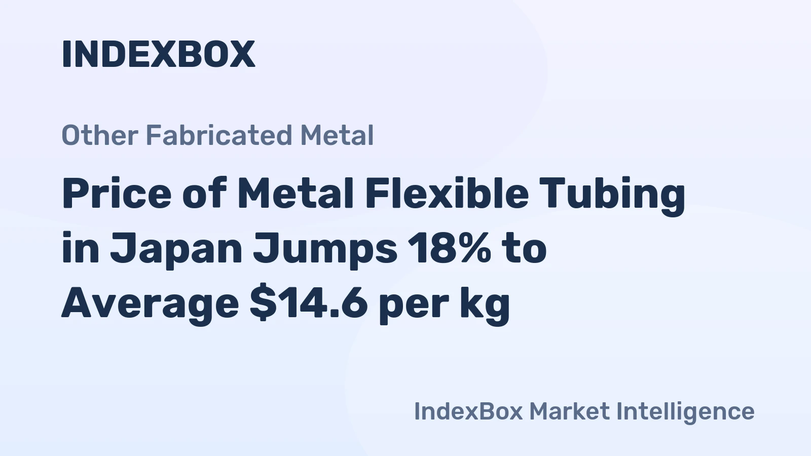 Price of Metal Flexible Tubing in Japan Jumps 18% to Average $14.6 per kg