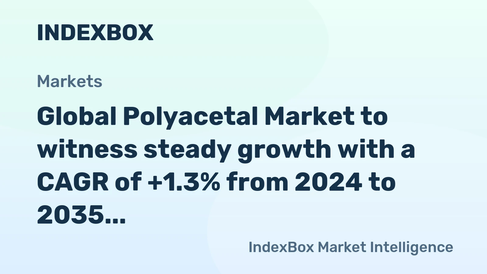 Global Polyacetal Market to witness steady growth with a CAGR of +1.3% from 2024 to 2035