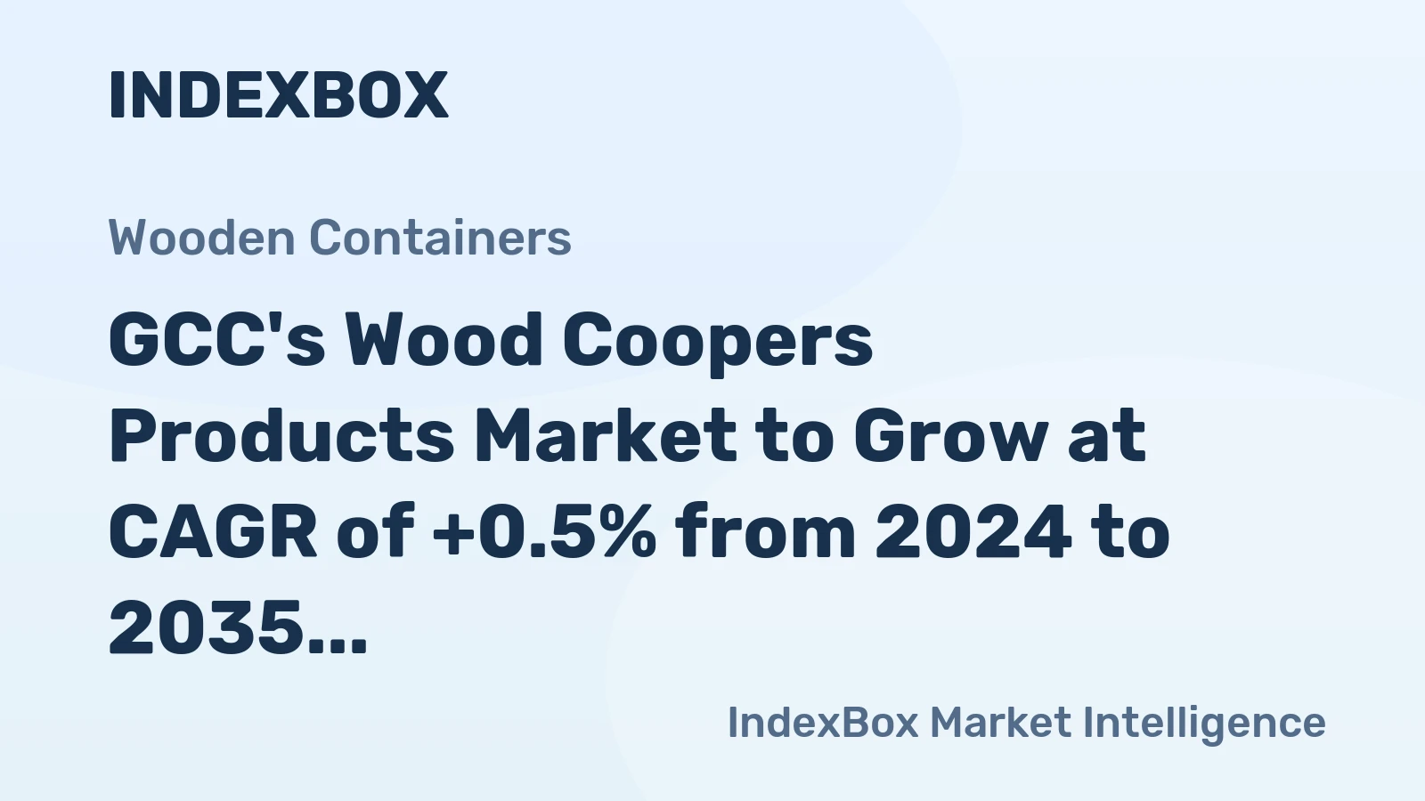 GCC's Wood Coopers Products Market to Grow at CAGR of +0.5% from 2024 to 2035, Reaching 11M Units