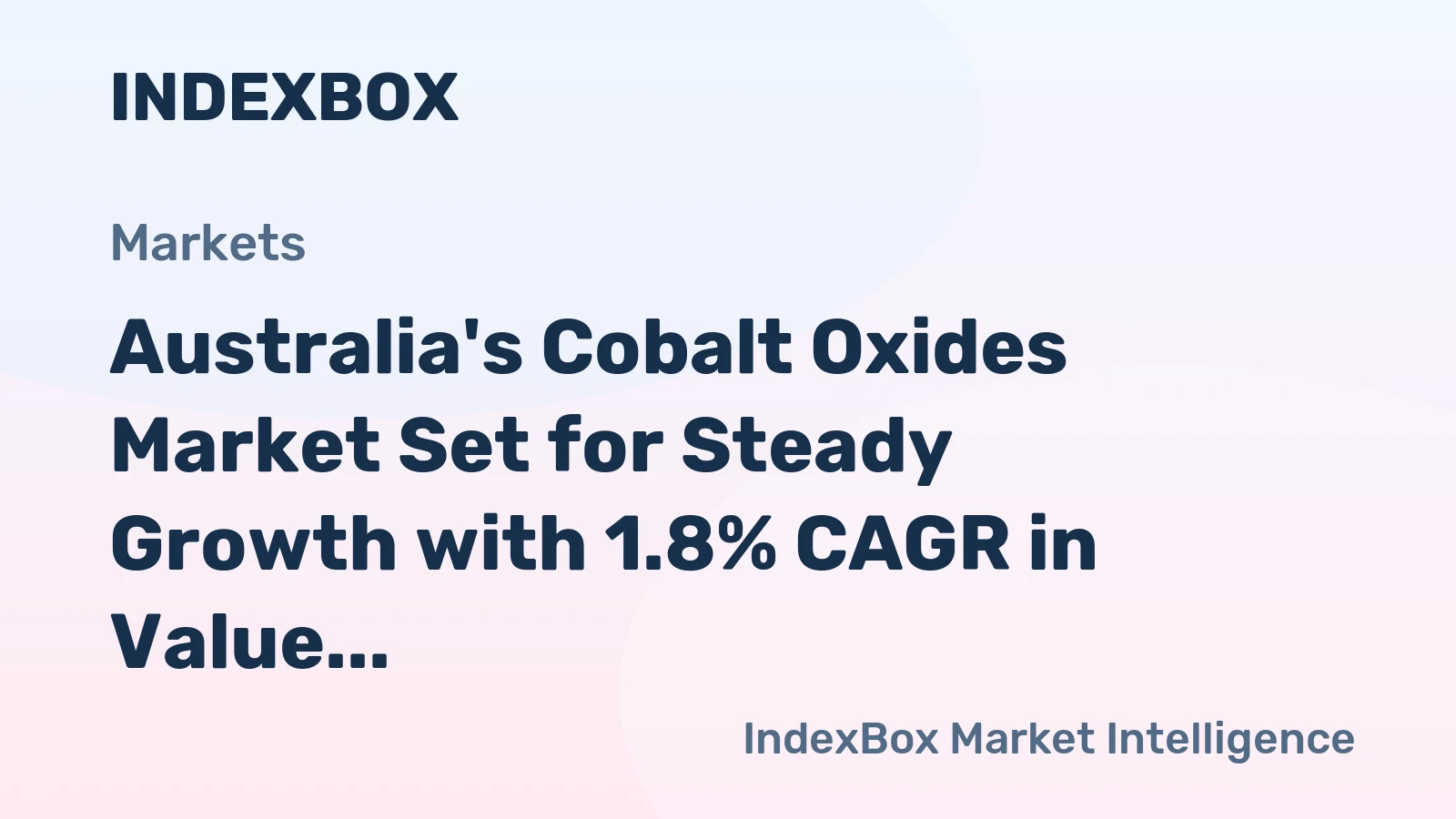 Australia's Cobalt Oxides Market Set for Steady Growth with 1.8% CAGR in Value