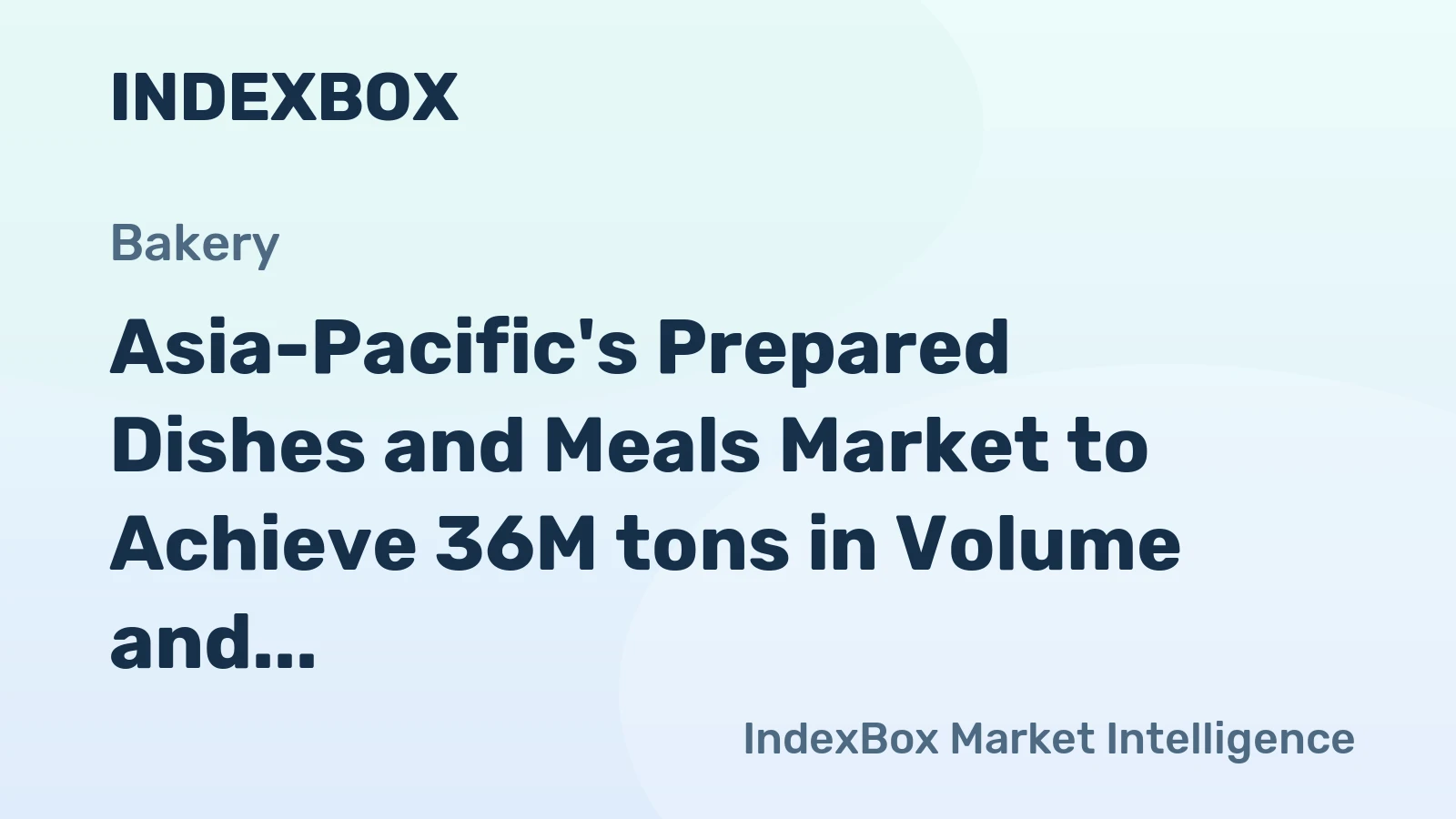 Asia-Pacific's Prepared Dishes and Meals Market to Achieve 36M tons in Volume and $175.3B in Value by 2035