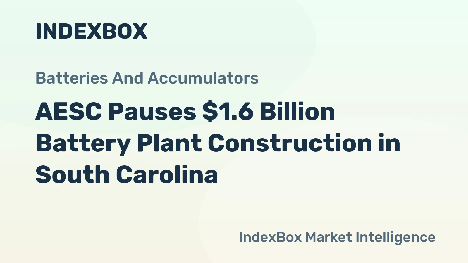 AESC Pauses $1.6 Billion Battery Plant Construction in South Carolina