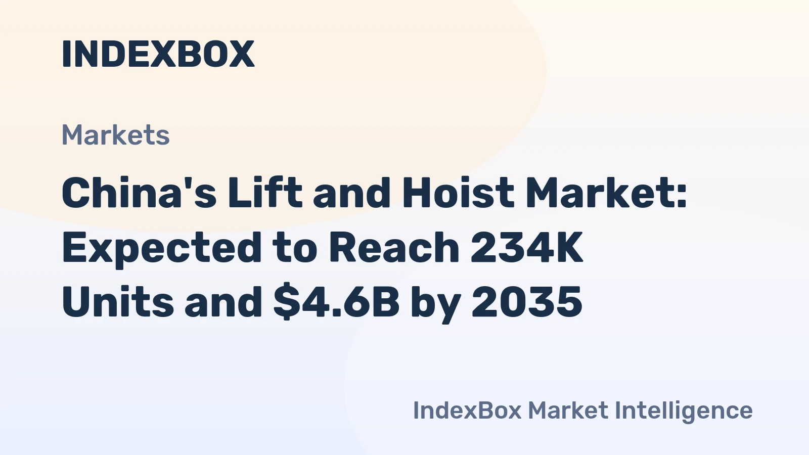China's Lift and Hoist Market: Expected to Reach 234K Units and $4.6B by 2035