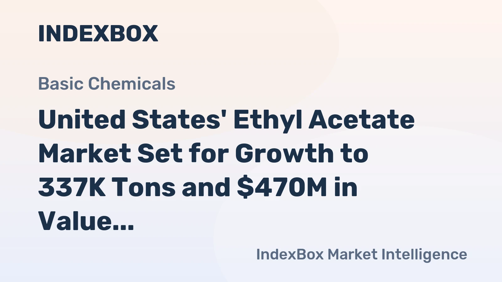 United States' Ethyl Acetate Market Set for Growth to 337K Tons and $470M in Value