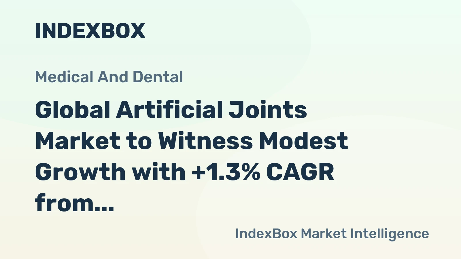 Global Artificial Joints Market to Witness Modest Growth with +1.3% CAGR from 2024 to 2035
