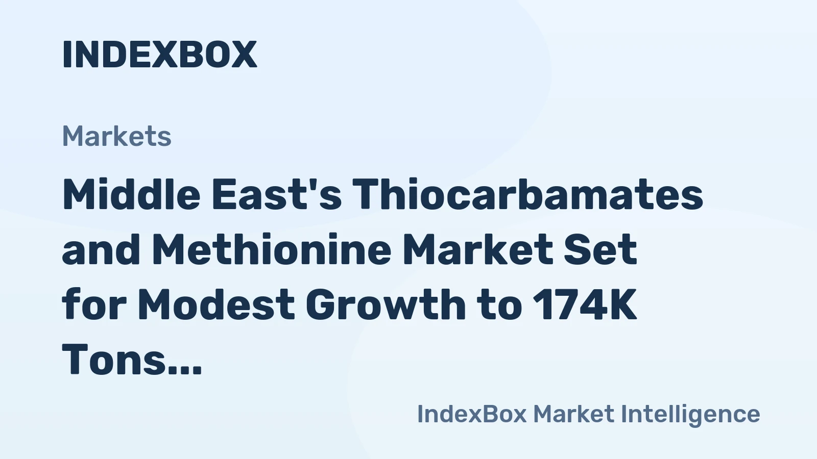 Middle East's Thiocarbamates and Methionine Market Set for Modest Growth to 174K Tons and $574M
