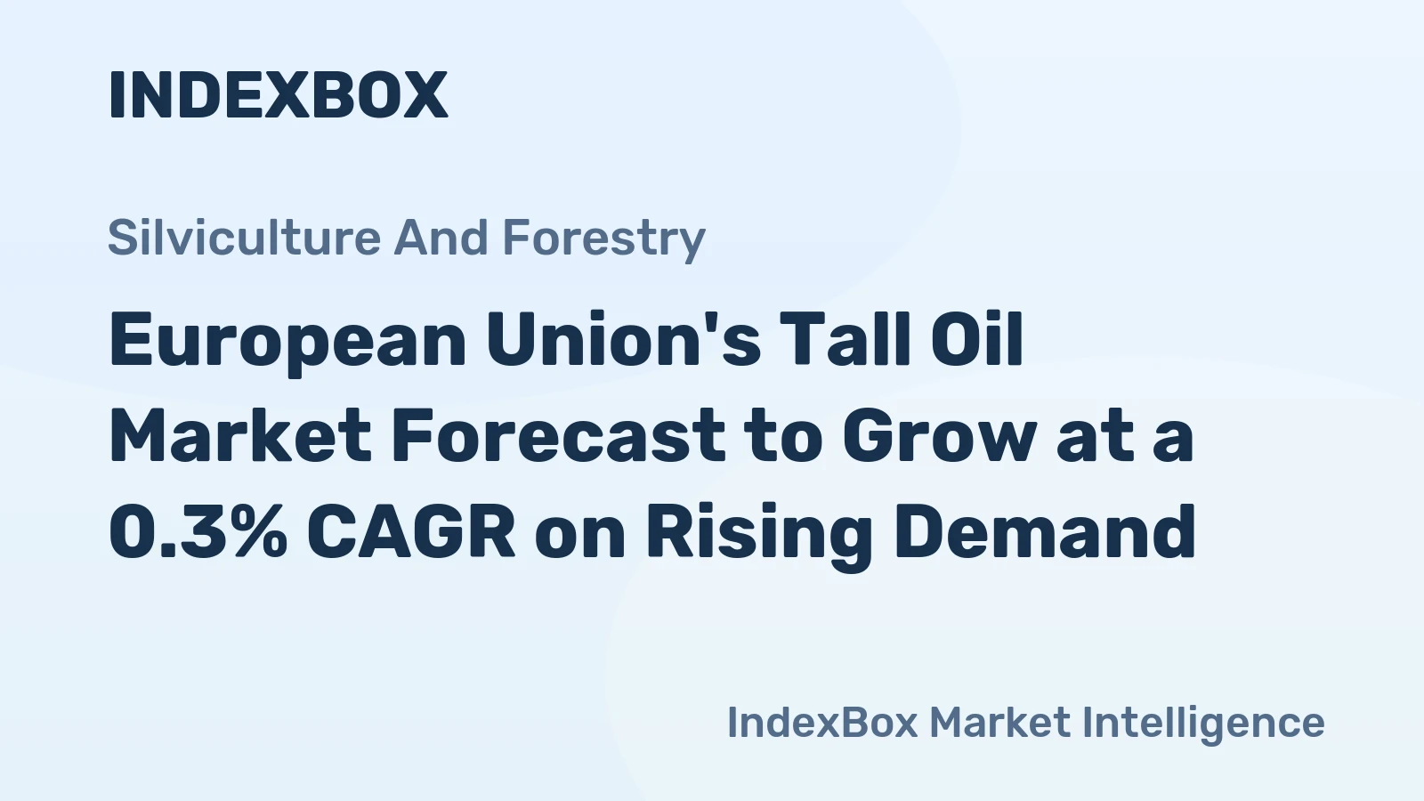 European Union's Tall Oil Market Forecast to Grow at a 0.3% CAGR on Rising Demand