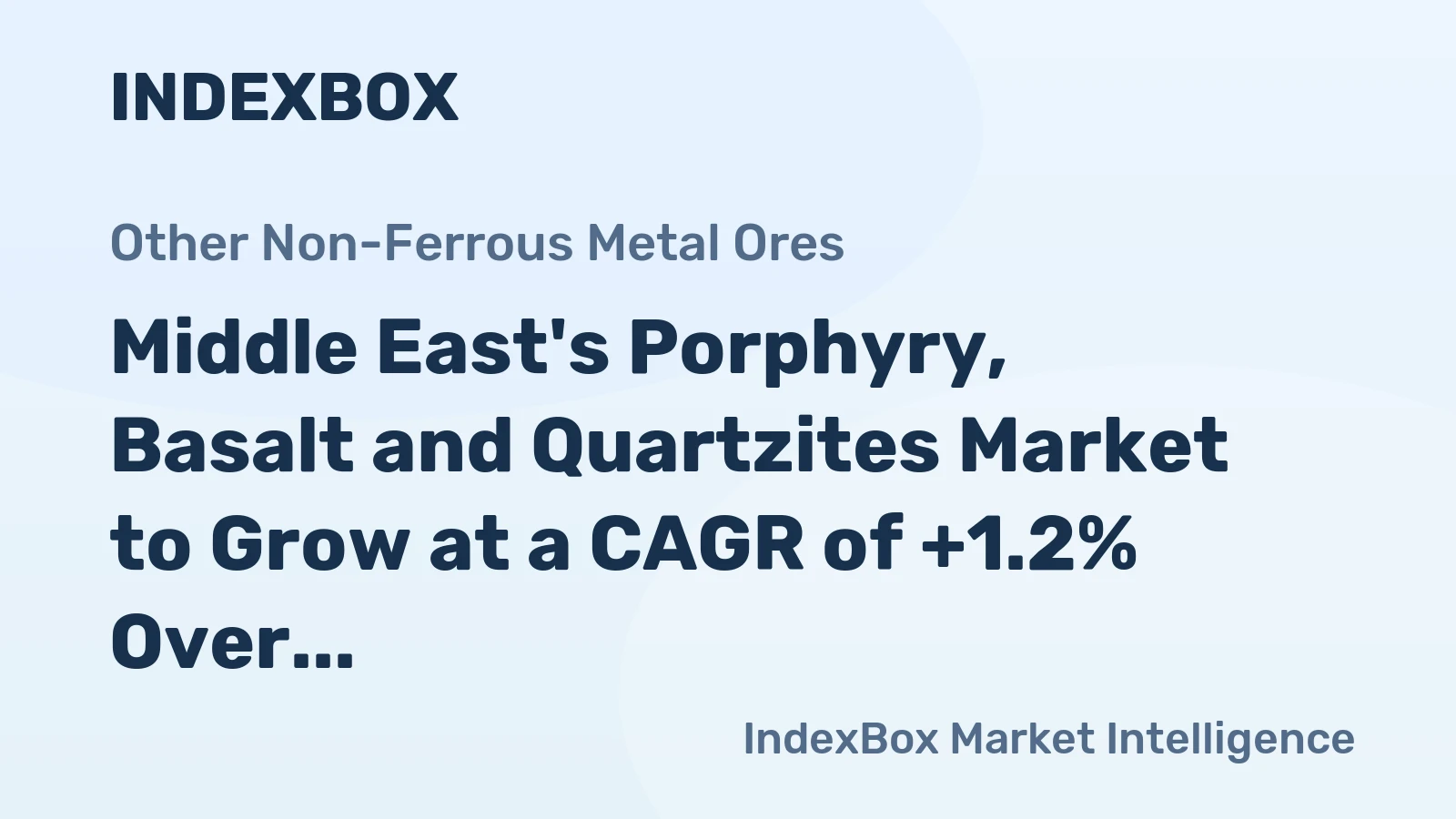 Middle East's Porphyry, Basalt and Quartzites Market to Grow at a CAGR of +1.2% Over the Next Decade