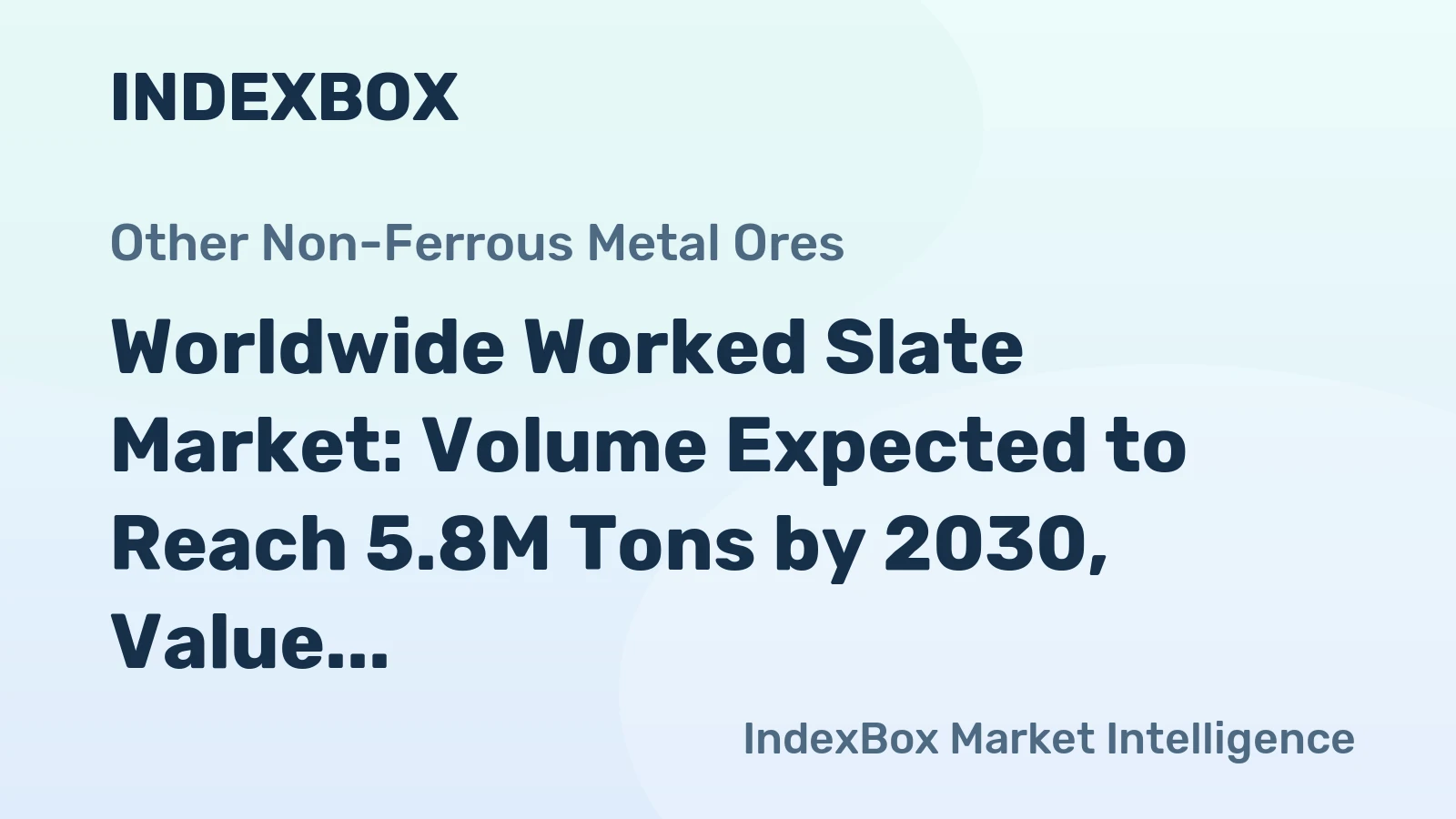 Worldwide Worked Slate Market: Volume Expected to Reach 5.8M Tons by 2030, Value to Hit $5.7B