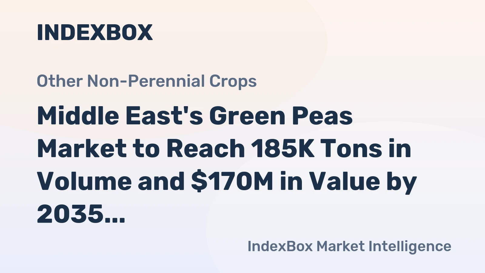 Middle East's Green Peas Market to Reach 185K Tons in Volume and $170M in Value by 2035