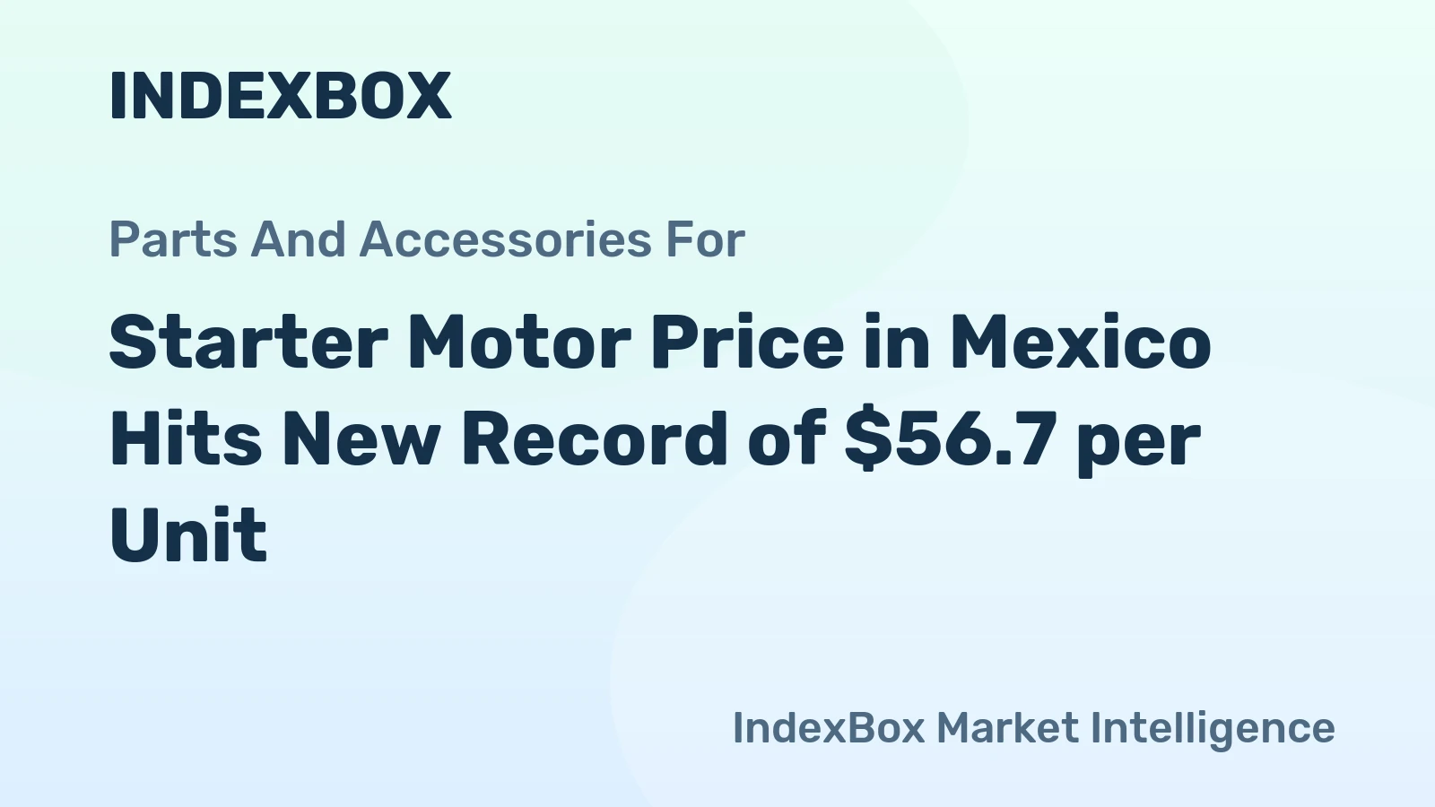 Starter Motor Price in Mexico Hits New Record of $56.7 per Unit