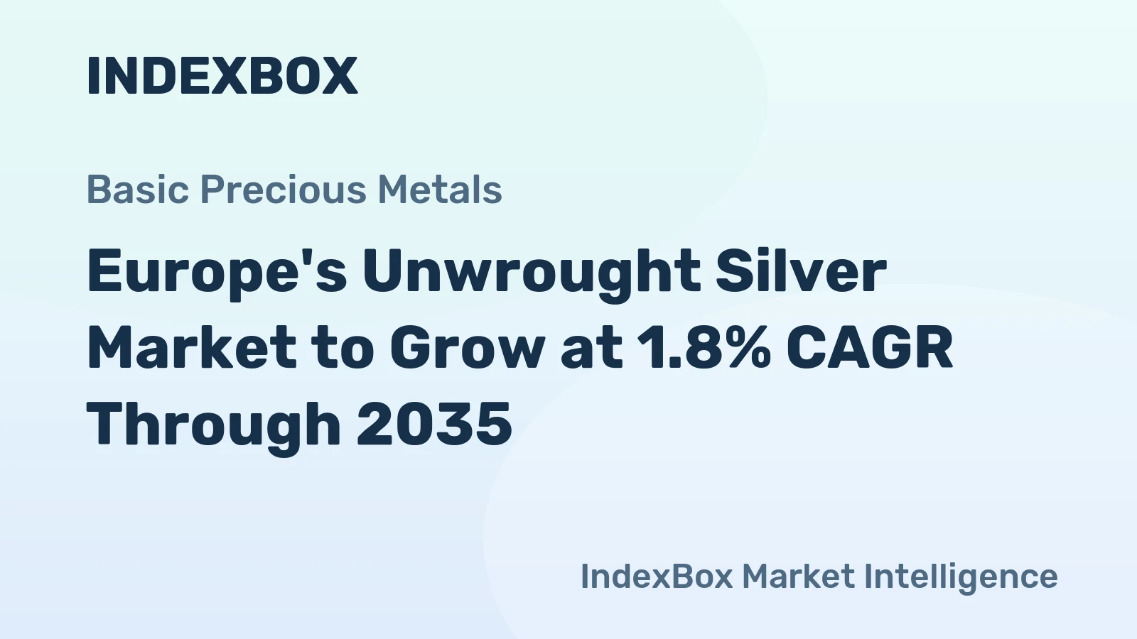 Europe's Unwrought Silver Market to Grow at 1.8% CAGR Through 2035