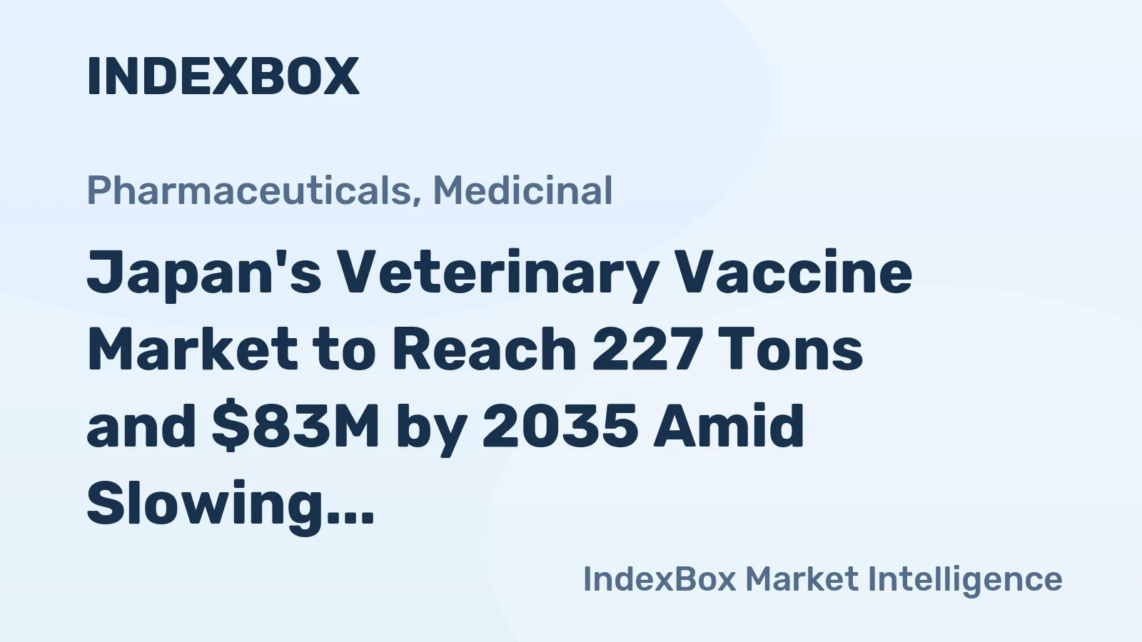 Japan's Veterinary Vaccine Market to Reach 227 Tons and $83M by 2035 Amid Slowing Growth
