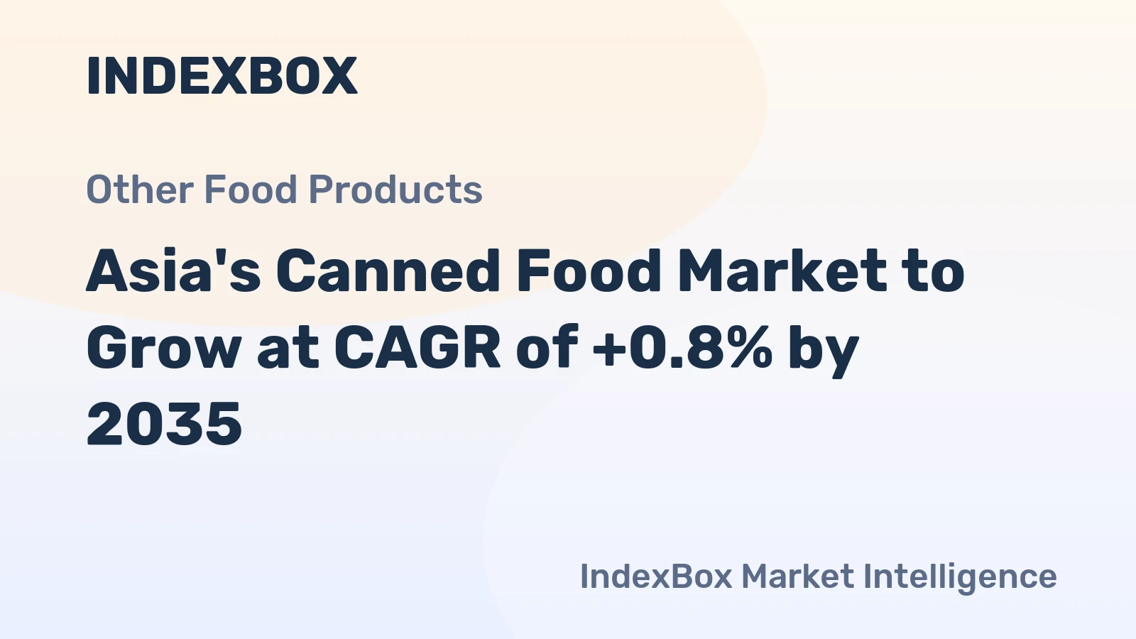 Asia's Canned Food Market to Grow at CAGR of +0.8% by 2035