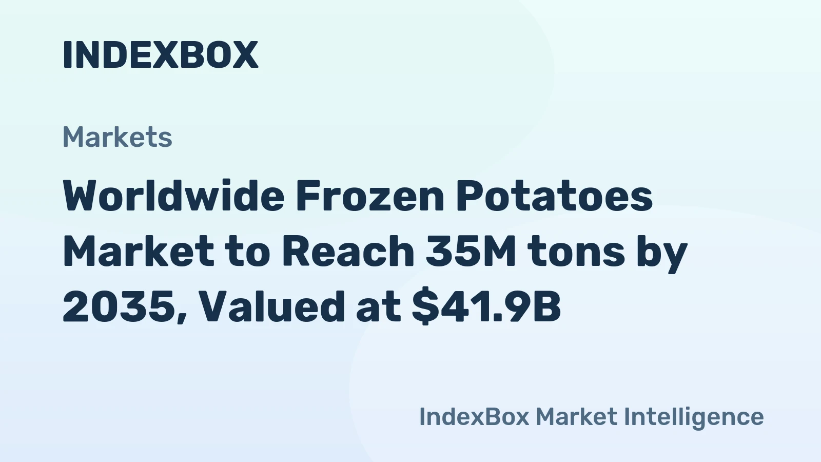 Worldwide Frozen Potatoes Market to Reach 35M tons by 2035, Valued at $41.9B