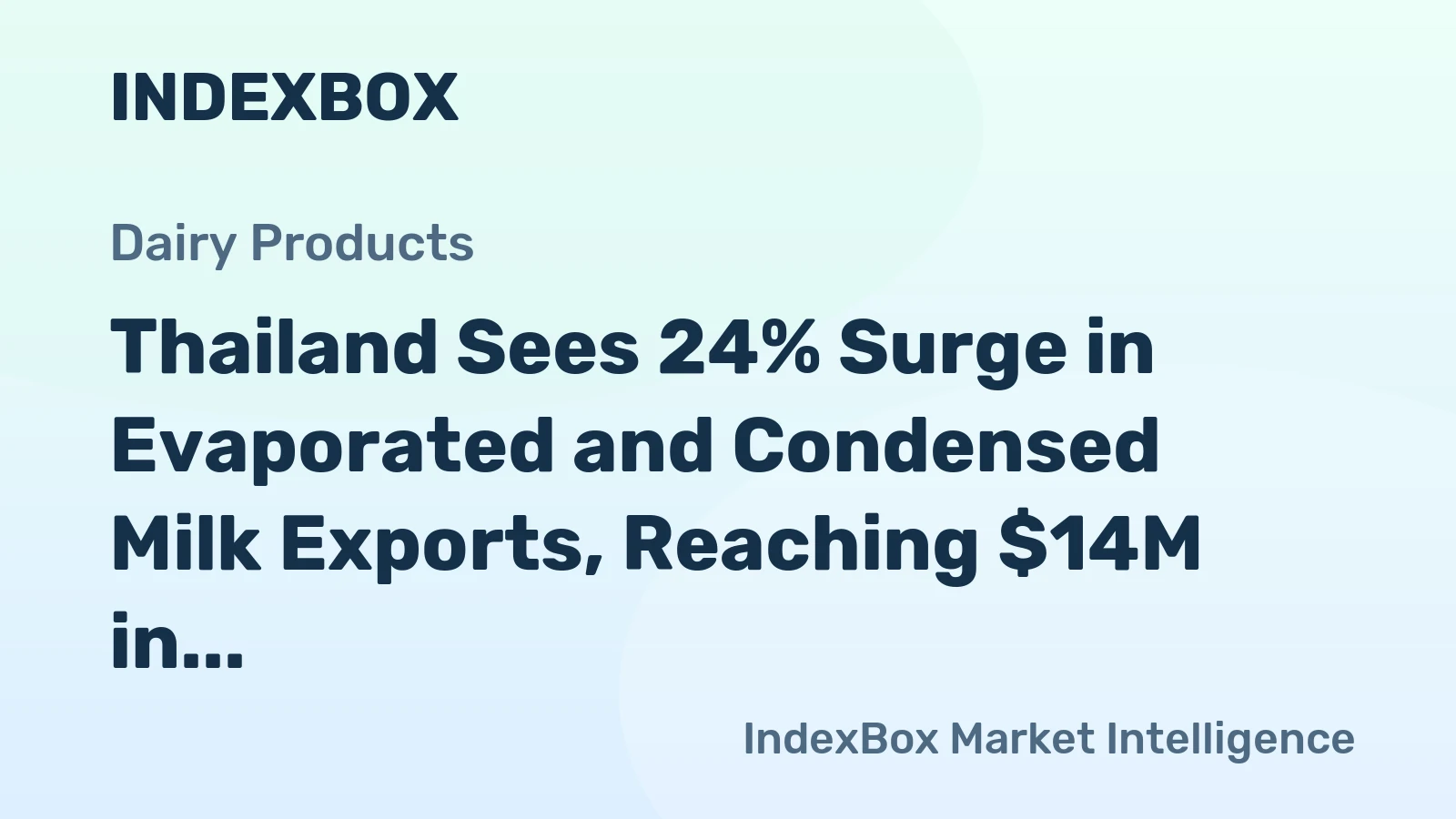 Thailand Sees 24% Surge in Evaporated and Condensed Milk Exports, Reaching $14M in 2023