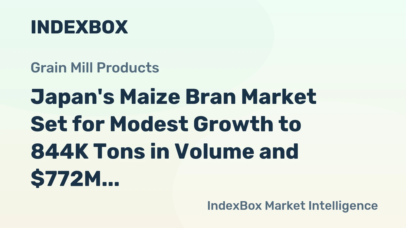 Japan's Maize Bran Market Set for Modest Growth to 844K Tons in Volume and $772M in Value by 2035
