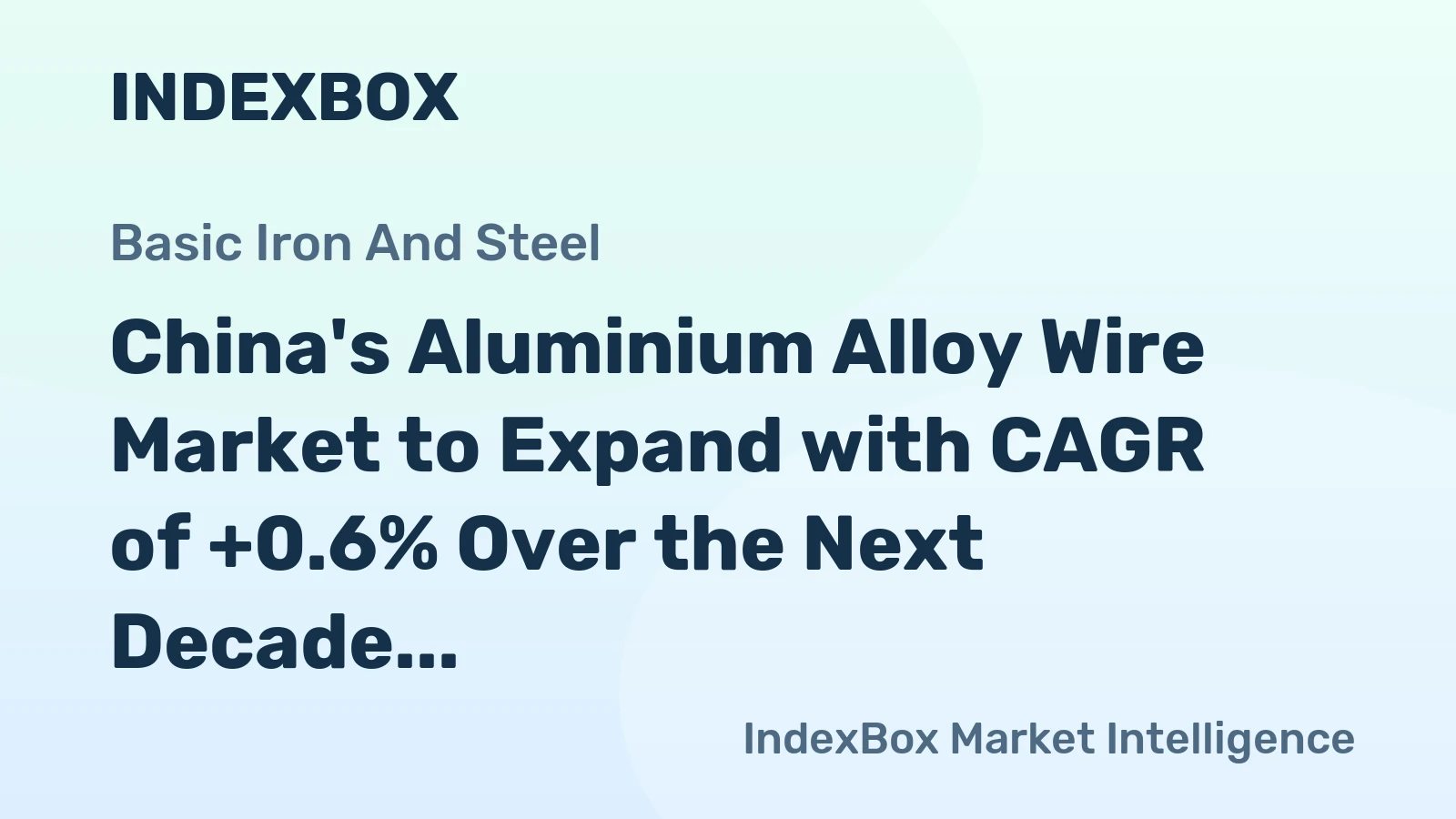 China's Aluminium Alloy Wire Market to Expand with CAGR of +0.6% Over the Next Decade