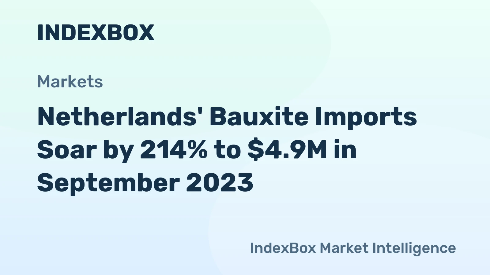 Netherlands' Bauxite Imports Soar by 214% to $4.9M in September 2023