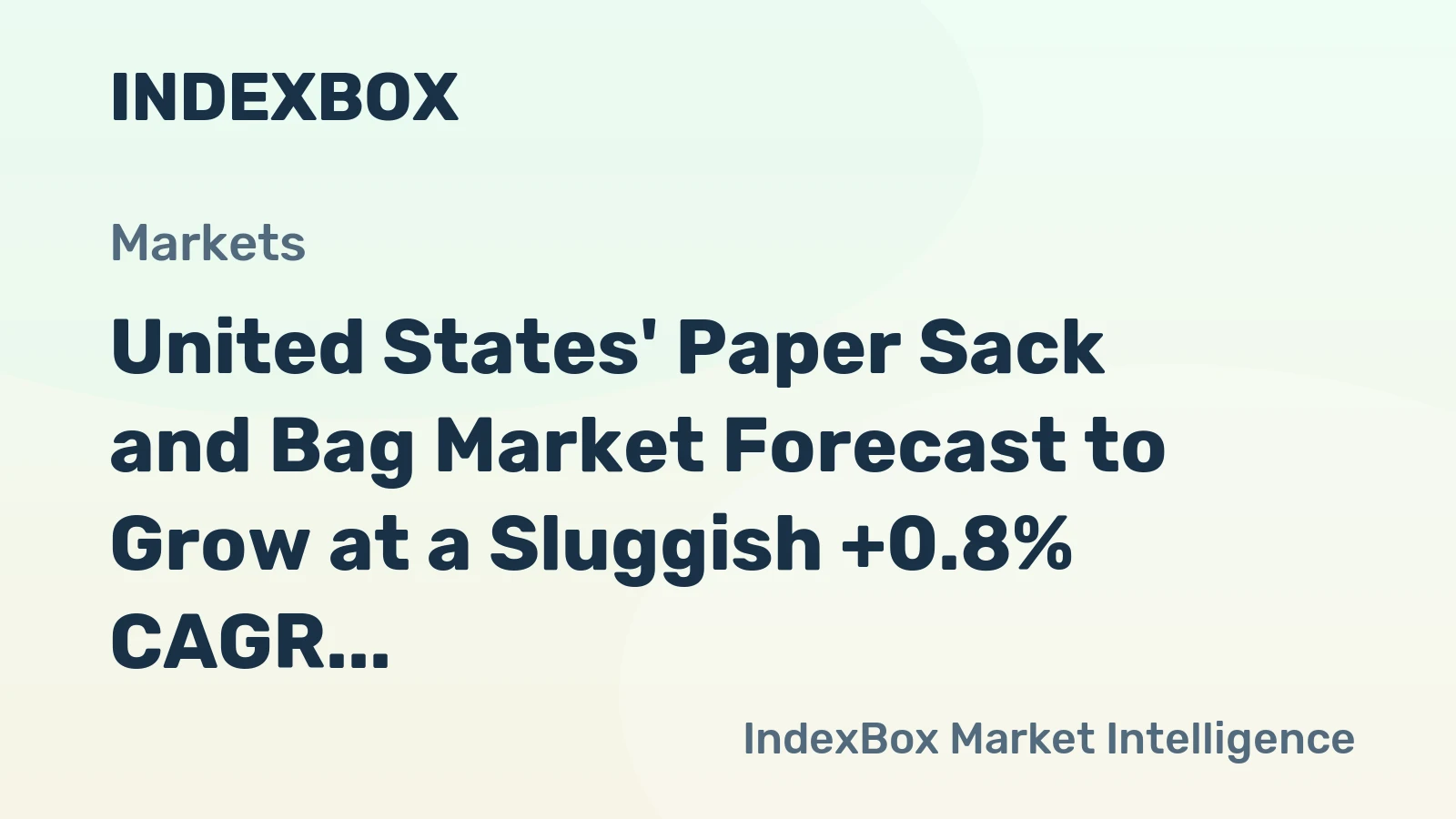 United States' Paper Sack and Bag Market Forecast to Grow at a Sluggish +0.8% CAGR Through 2035