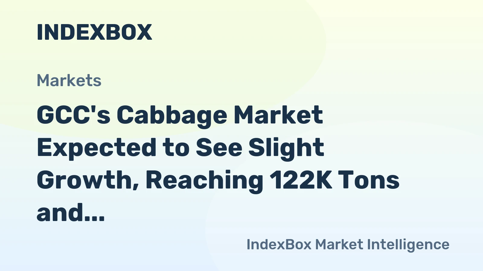 GCC's Cabbage Market Expected to See Slight Growth, Reaching 122K Tons and $94M by 2035