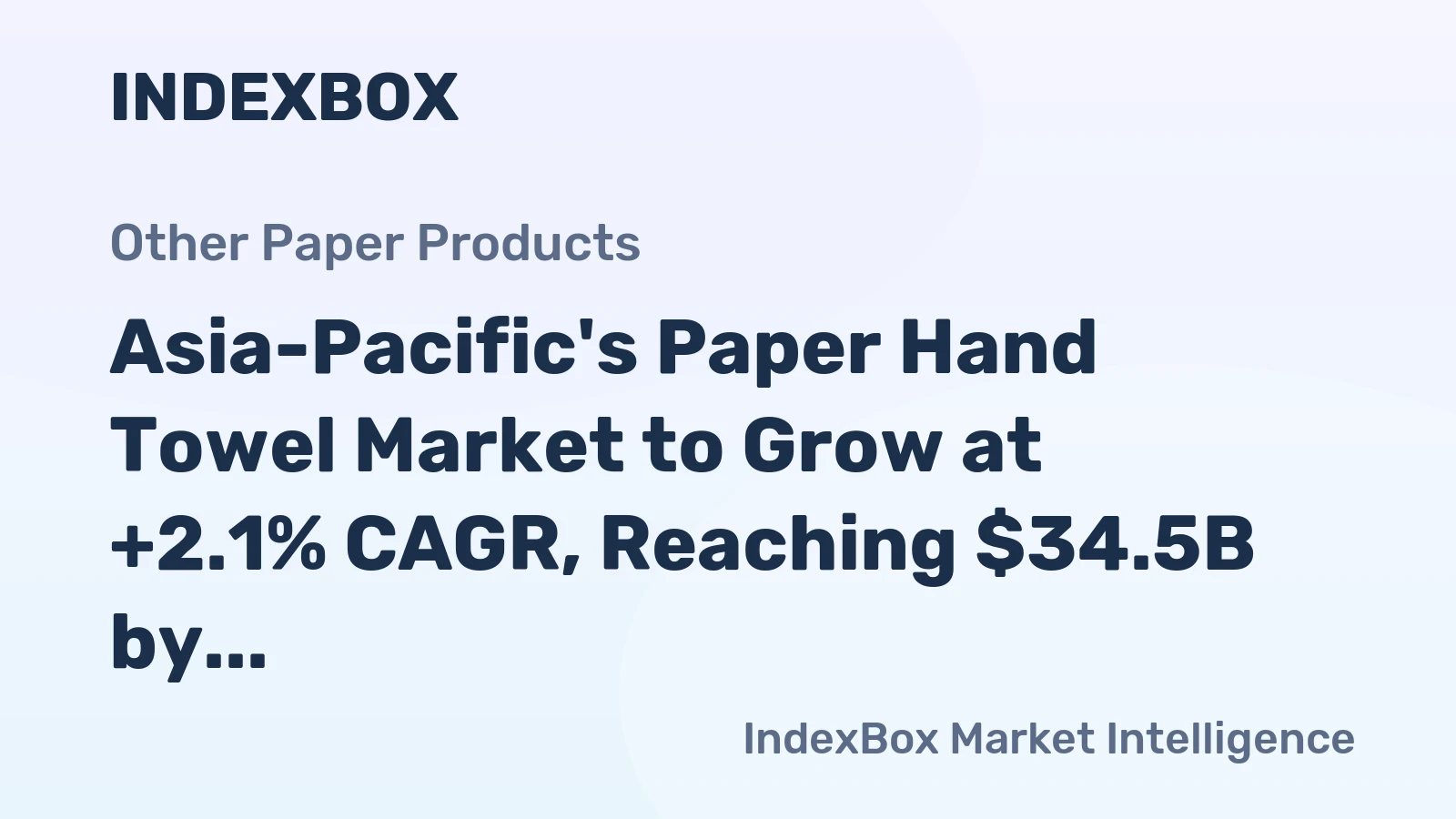 Asia-Pacific's Paper Hand Towel Market to Grow at +2.1% CAGR, Reaching $34.5B by 2035