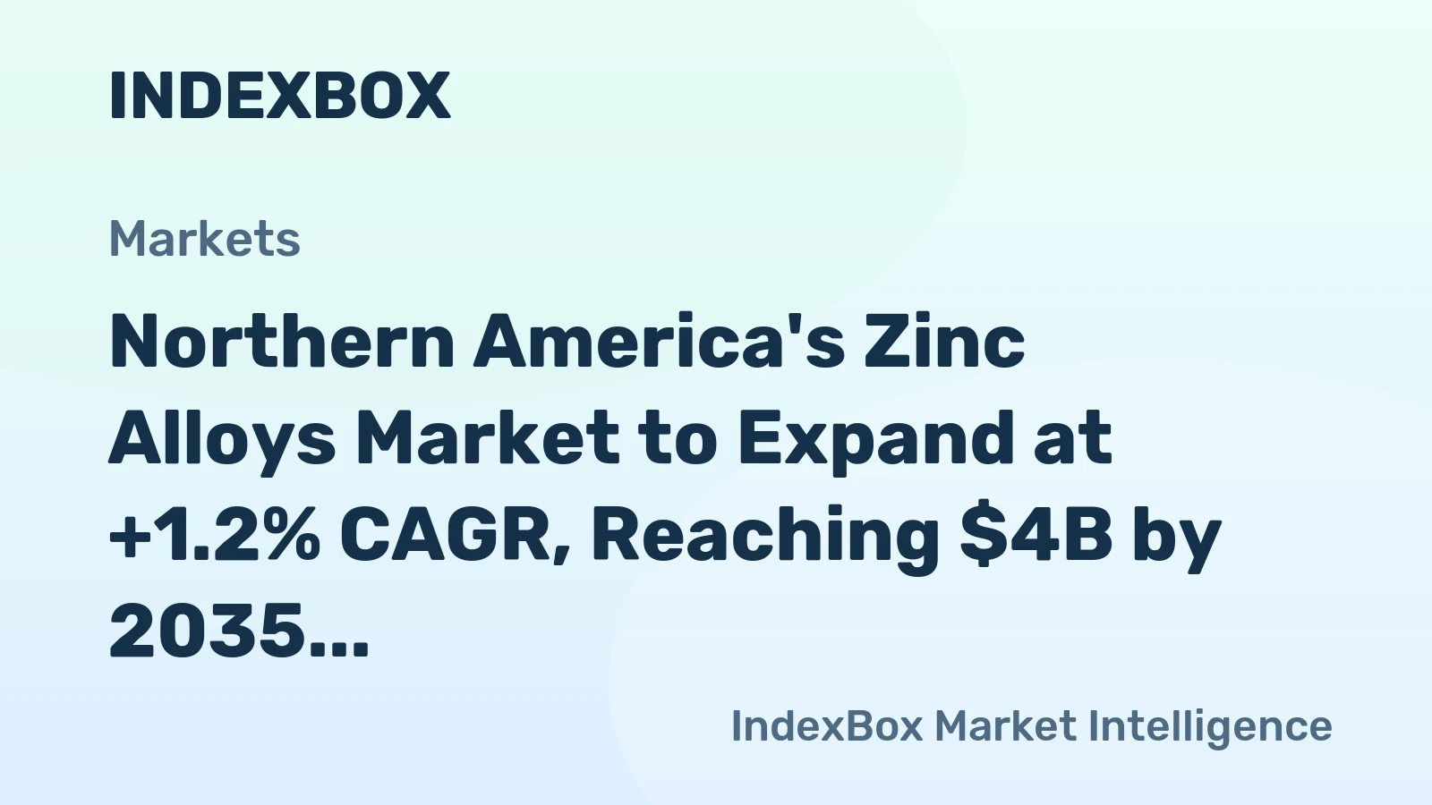 Northern America's Zinc Alloys Market to Expand at +1.2% CAGR, Reaching $4B by 2035