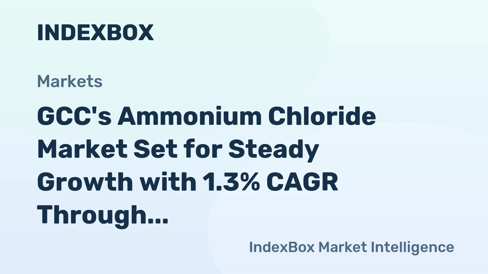 GCC's Ammonium Chloride Market Set for Steady Growth with 1.3% CAGR Through 2035