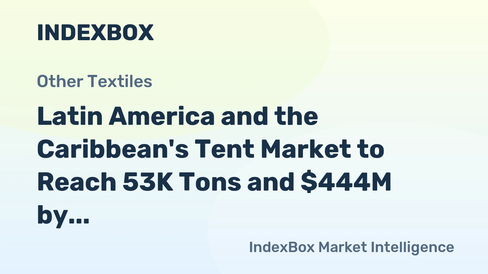 Latin America and the Caribbean's Tent Market to Reach 53K Tons and $444M by 2035