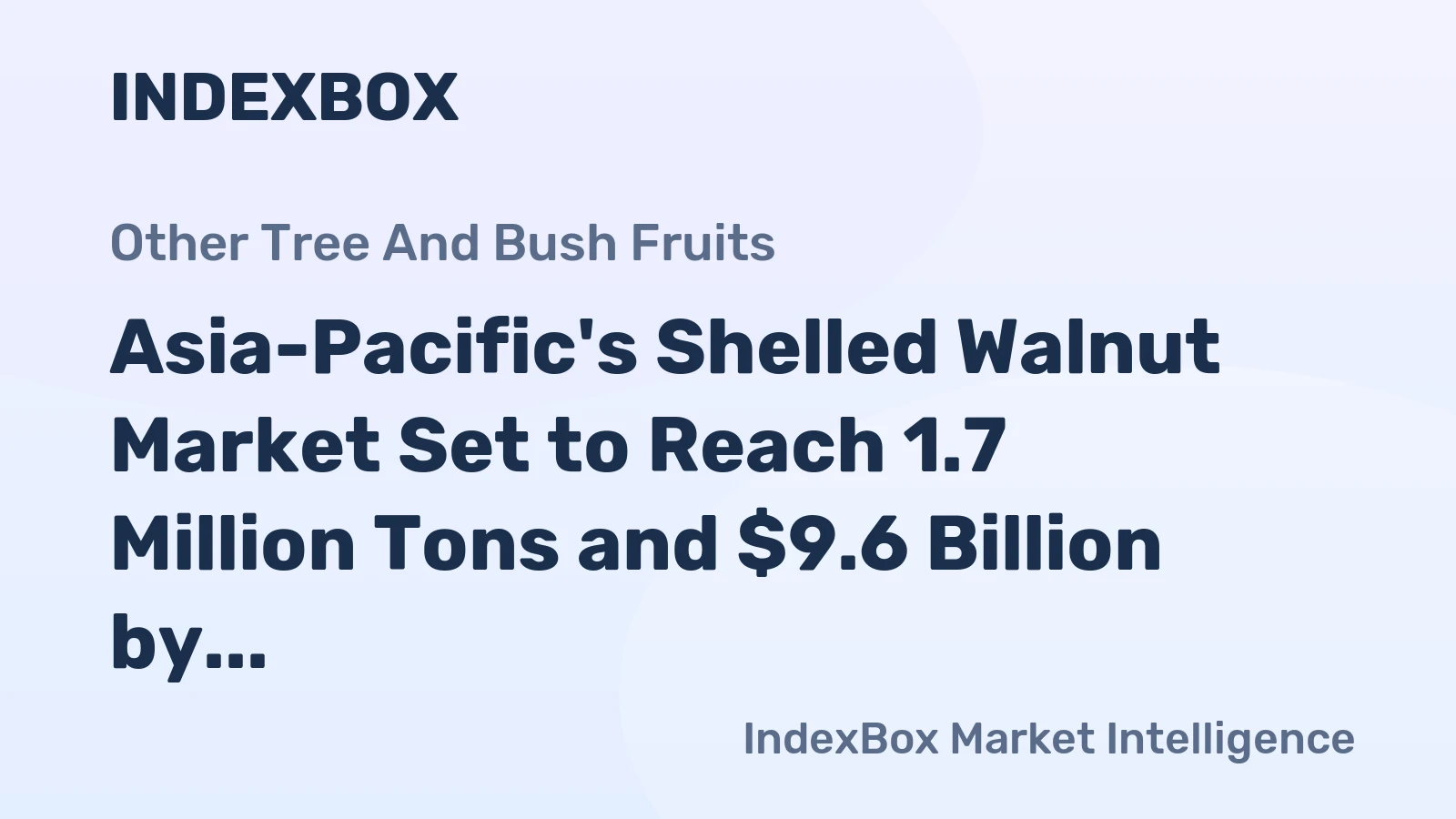 Asia-Pacific's Shelled Walnut Market Set to Reach 1.7 Million Tons and $9.6 Billion by 2035