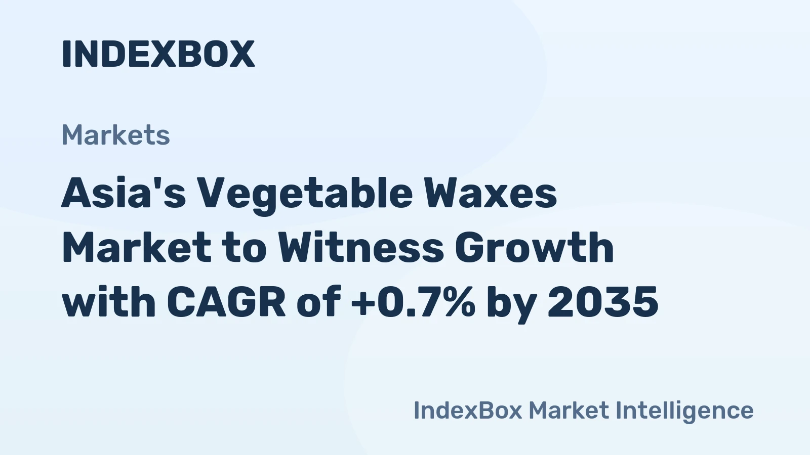 Asia's Vegetable Waxes Market to Witness Growth with CAGR of +0.7% by 2035