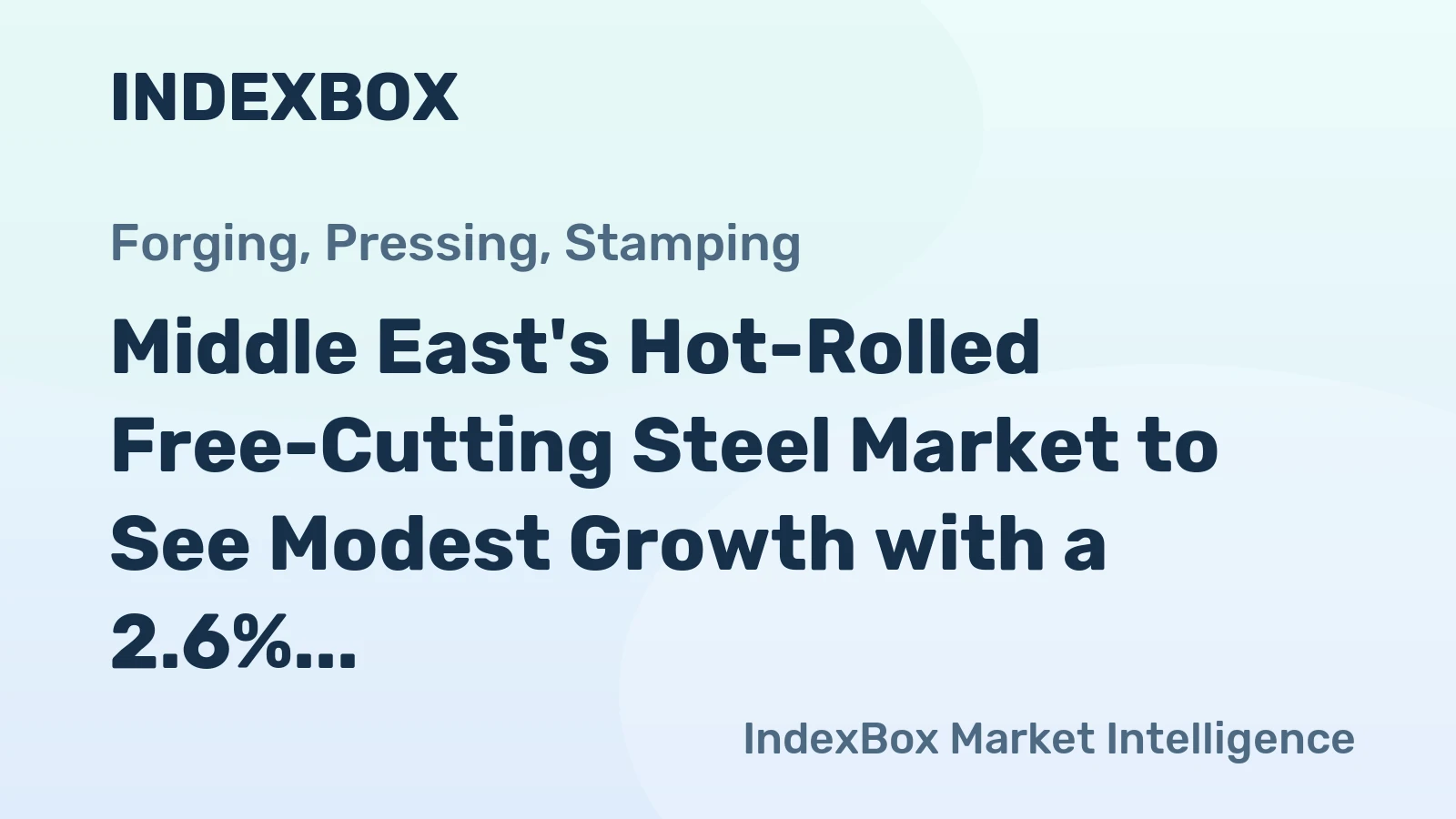 Middle East's Hot-Rolled Free-Cutting Steel Market to See Modest Growth with a 2.6% CAGR in Value