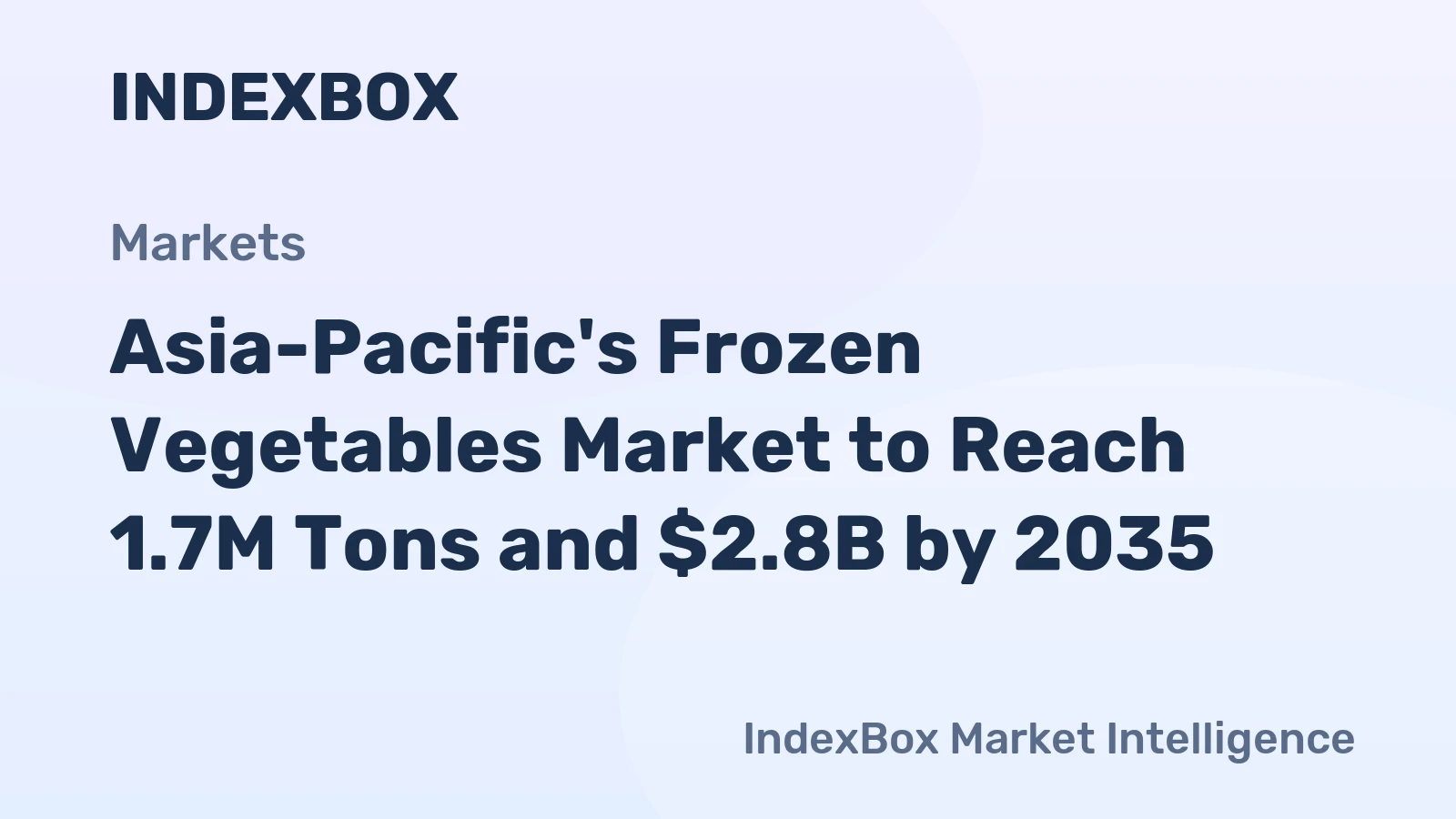 Asia-Pacific's Frozen Vegetables Market to Reach 1.7M Tons and $2.8B by 2035