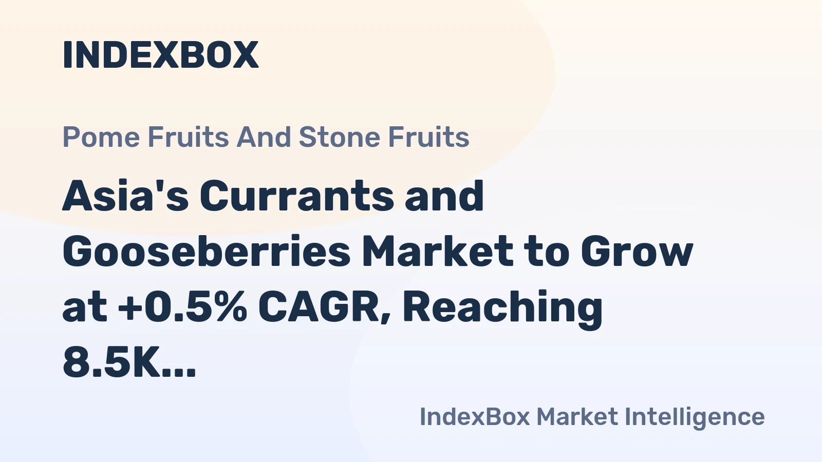 Asia's Currants and Gooseberries Market to Grow at +0.5% CAGR, Reaching 8.5K Tons by 2035